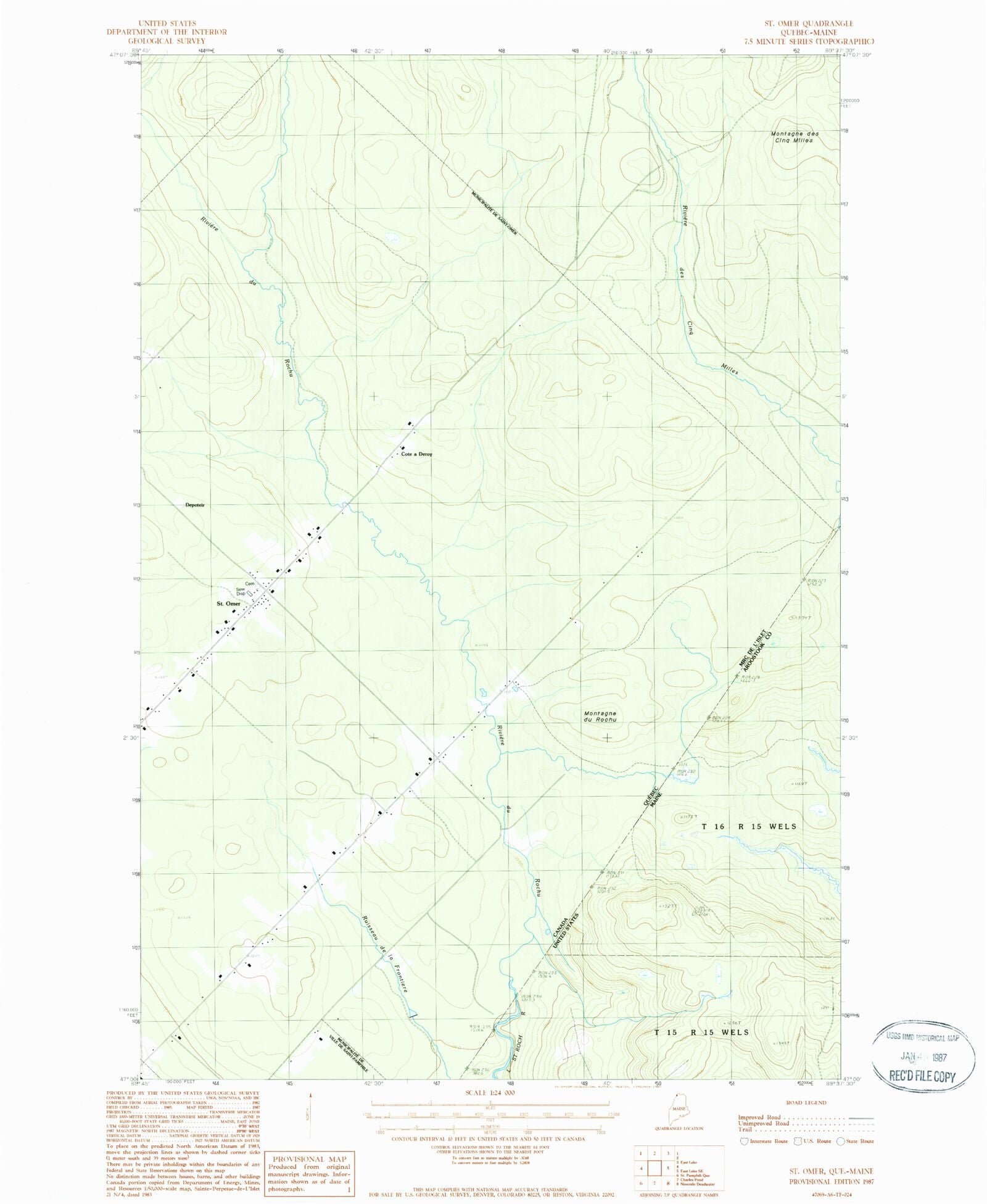 Classic USGS Saint Omer Quebec 7.5'x7.5' Topo Map – MyTopo Map Store