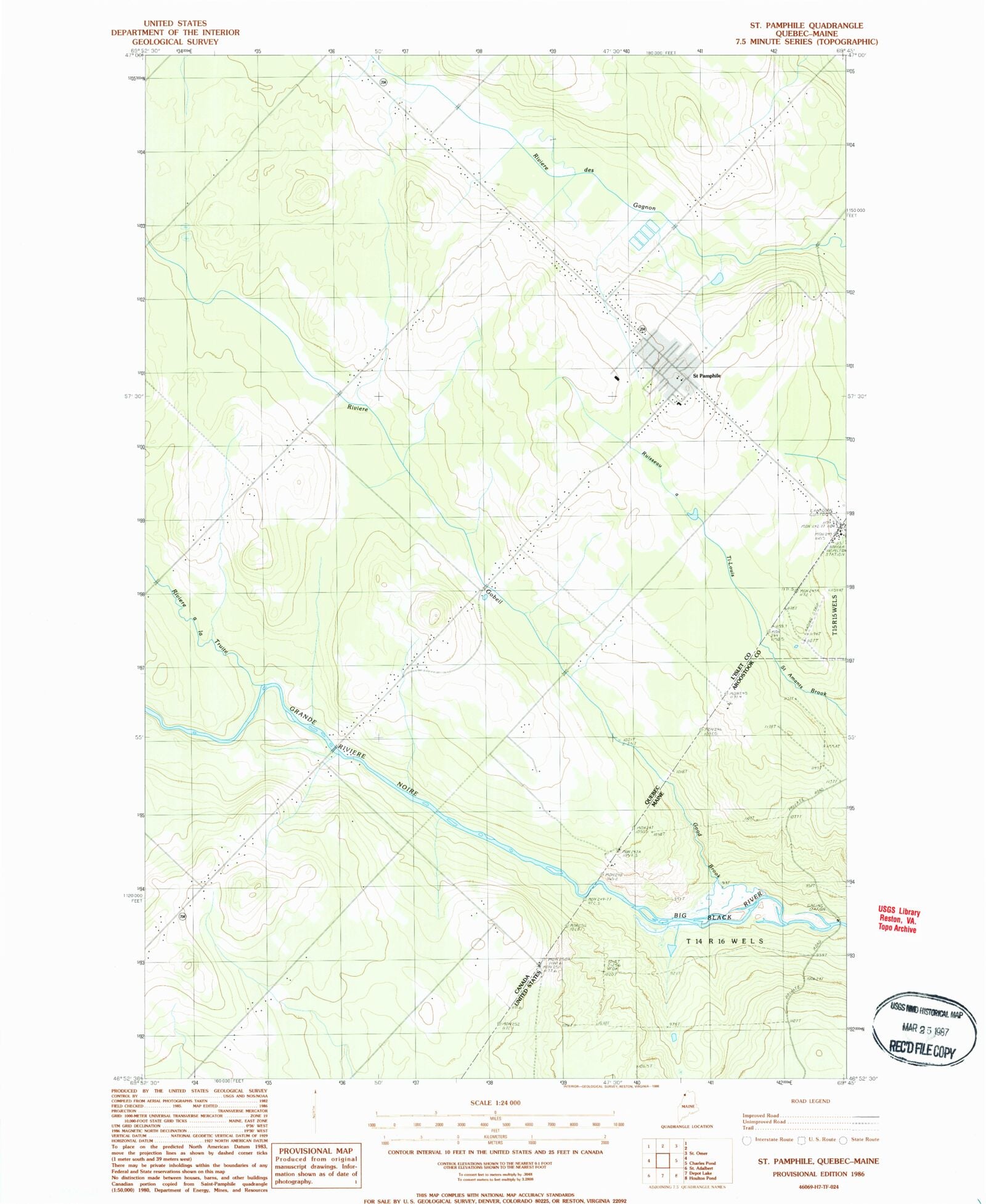 Classic USGS Saint Pamphile Quebec 7.5'x7.5' Topo Map – MyTopo Map Store