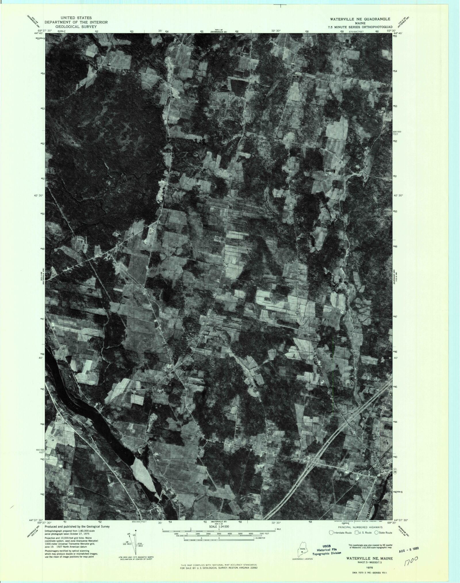 Classic USGS Clinton Maine 7.5'x7.5' Topo Map – MyTopo Map Store