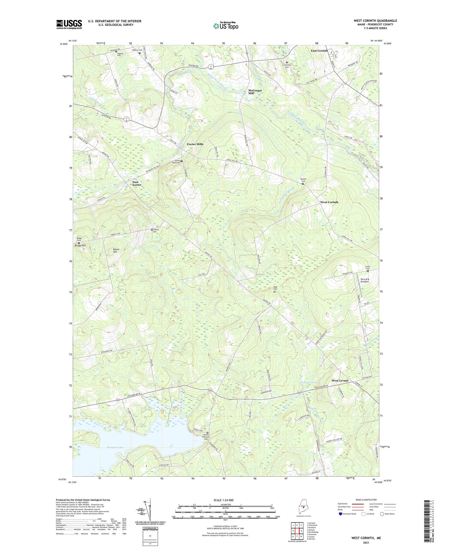 West Corinth Maine US Topo Map – MyTopo Map Store