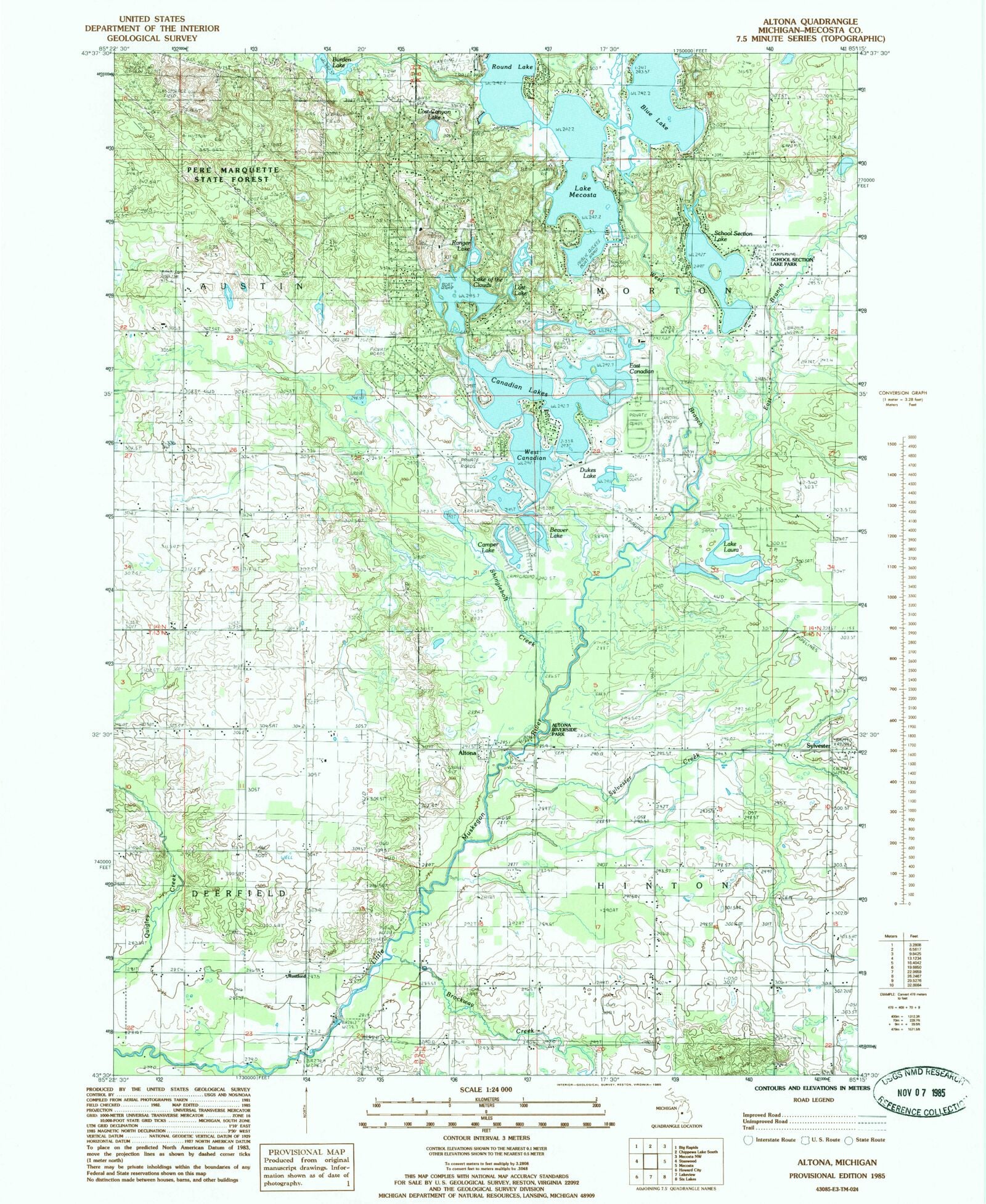 Classic USGS Altona Michigan 7.5'x7.5' Topo Map – MyTopo Map Store