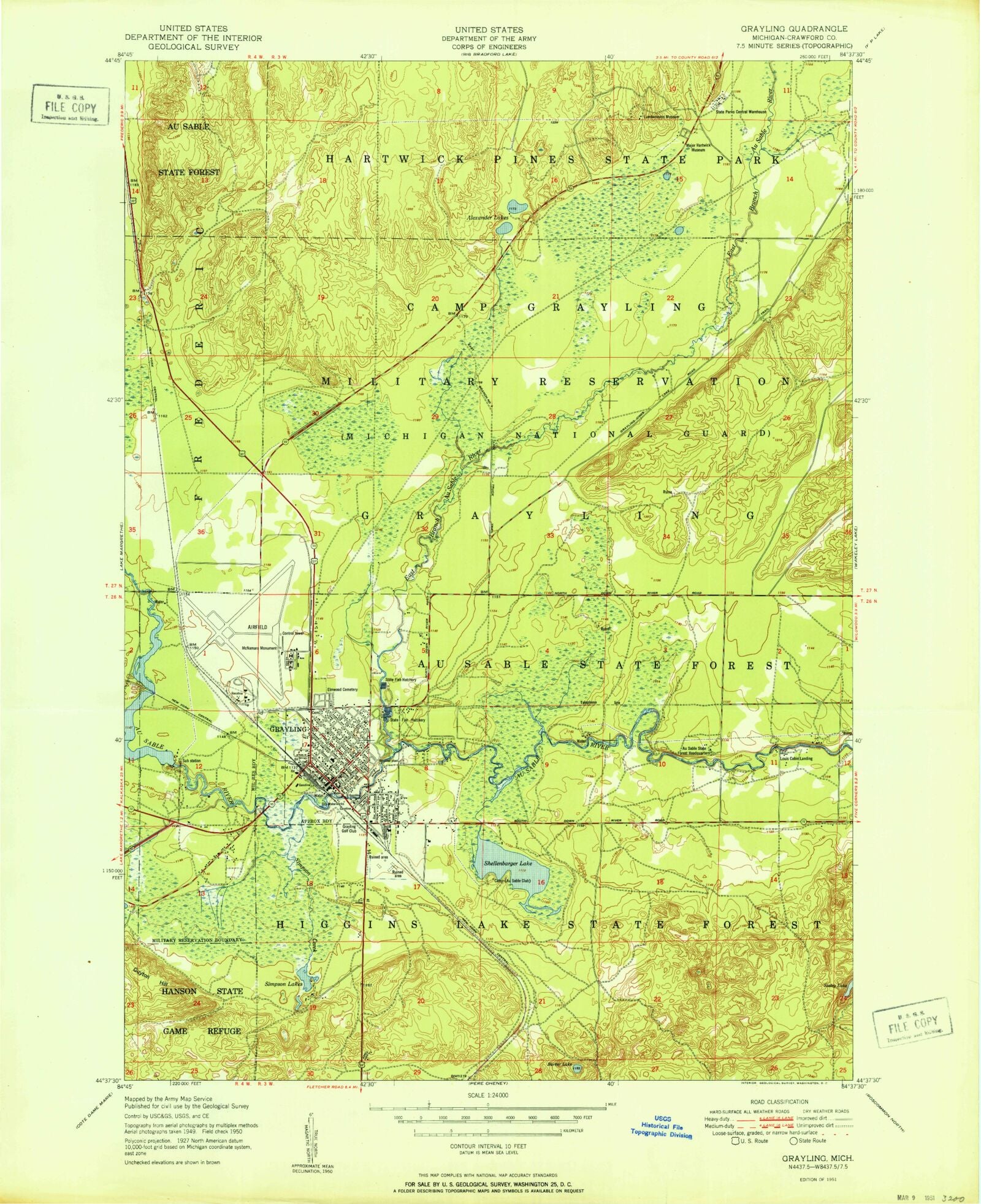 Classic USGS Grayling Michigan 7.5'x7.5' Topo Map – MyTopo Map Store