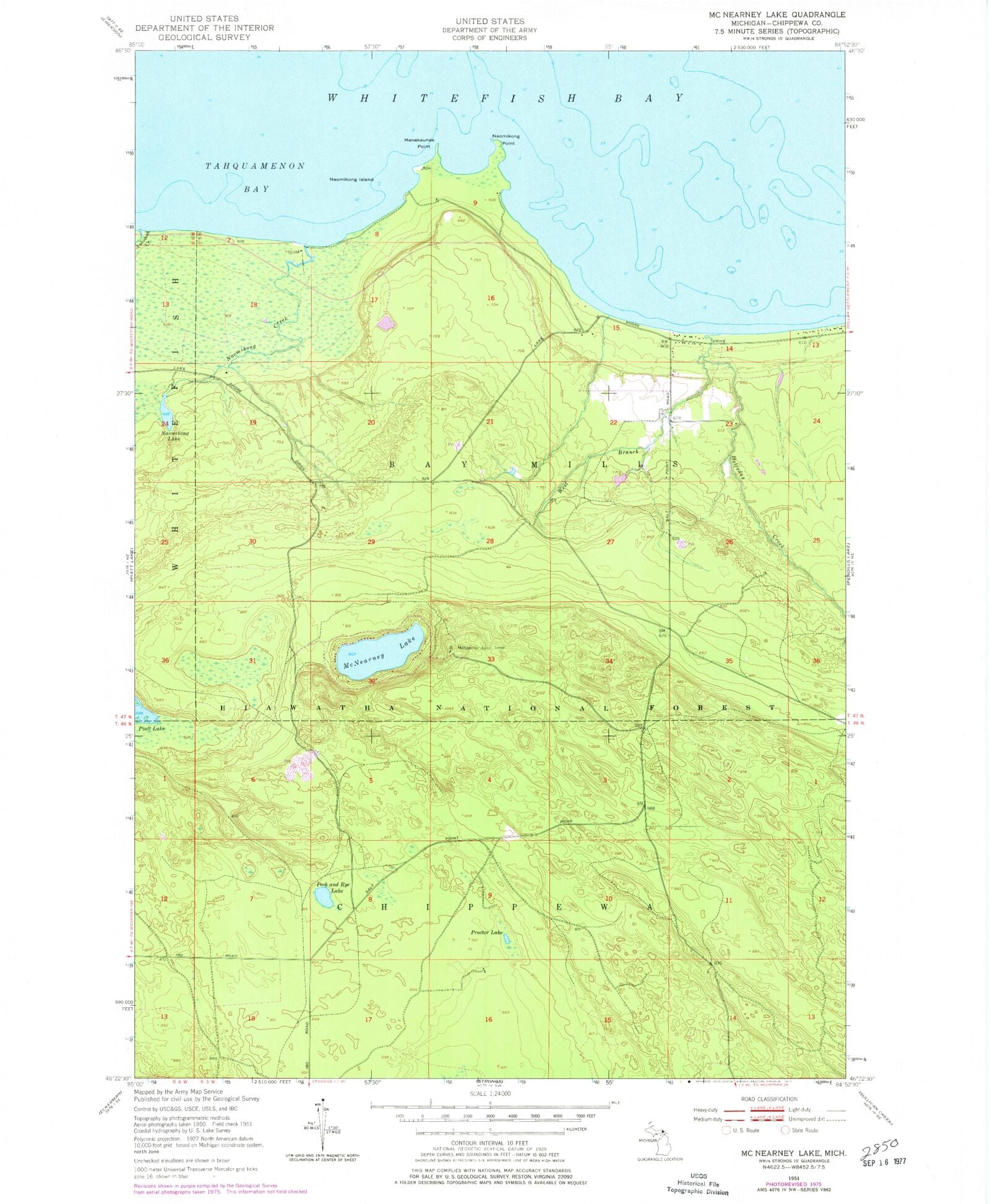 Classic USGS McNearney Lake Michigan 7.5'x7.5' Topo Map – MyTopo Map Store