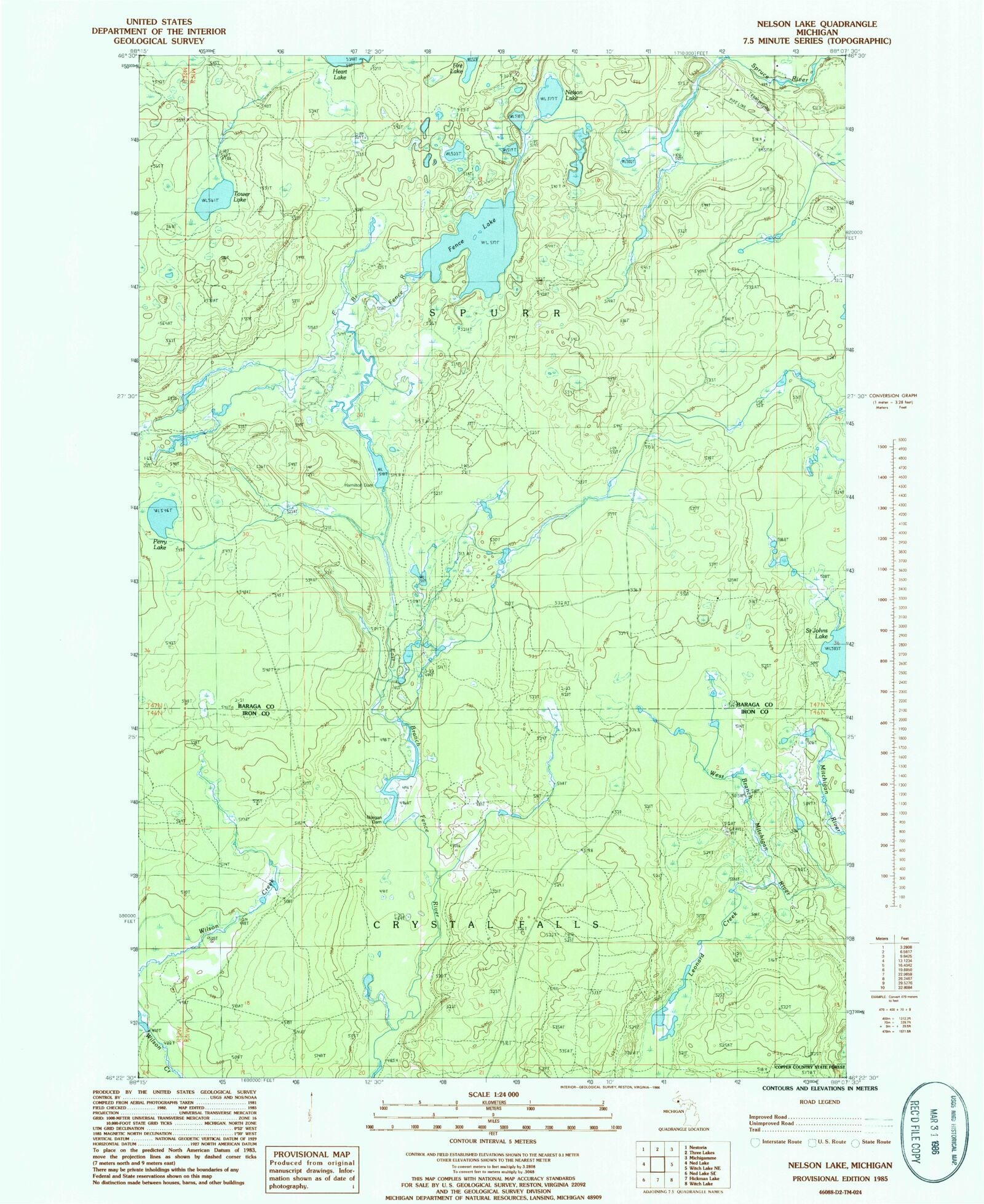 Classic USGS Nelson Lake Michigan 7.5'x7.5' Topo Map – MyTopo Map Store