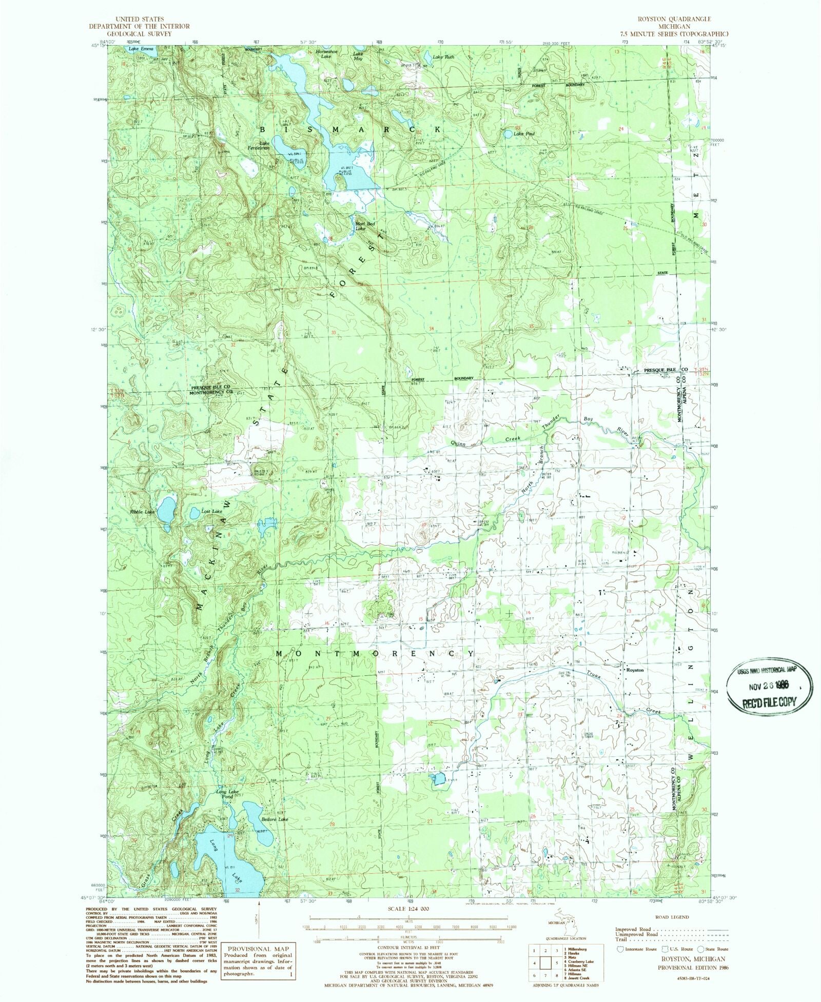 Classic USGS Royston Michigan 7.5'x7.5' Topo Map – MyTopo Map Store