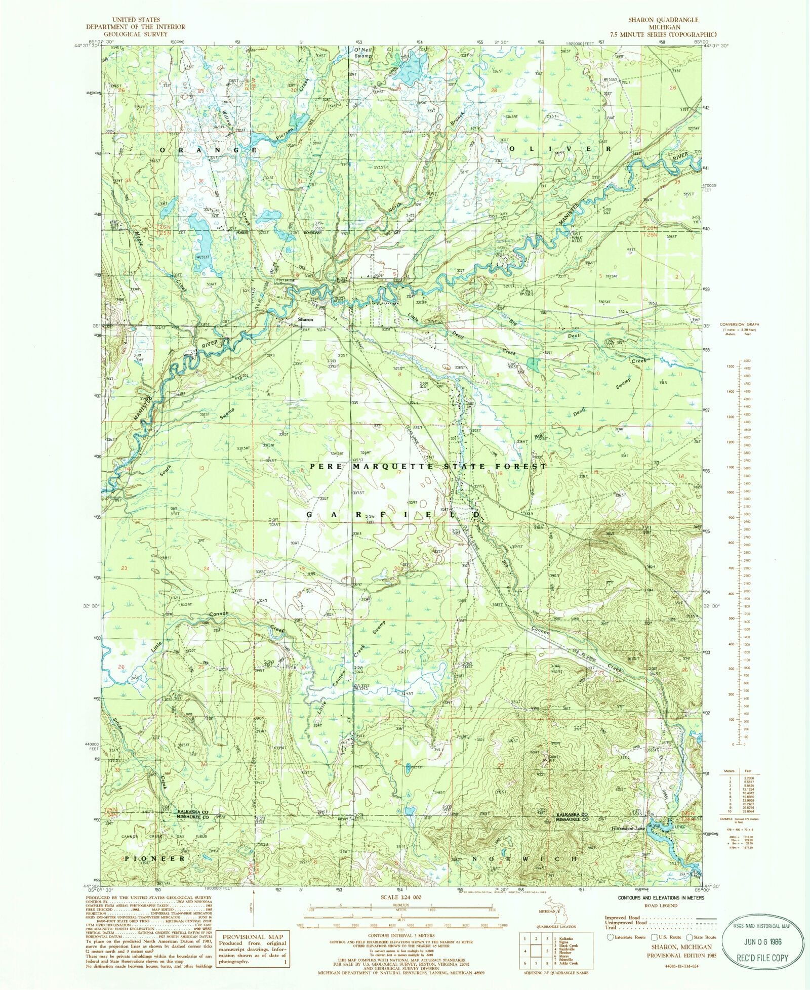 Classic USGS Sharon Michigan 7.5'x7.5' Topo Map – MyTopo Map Store