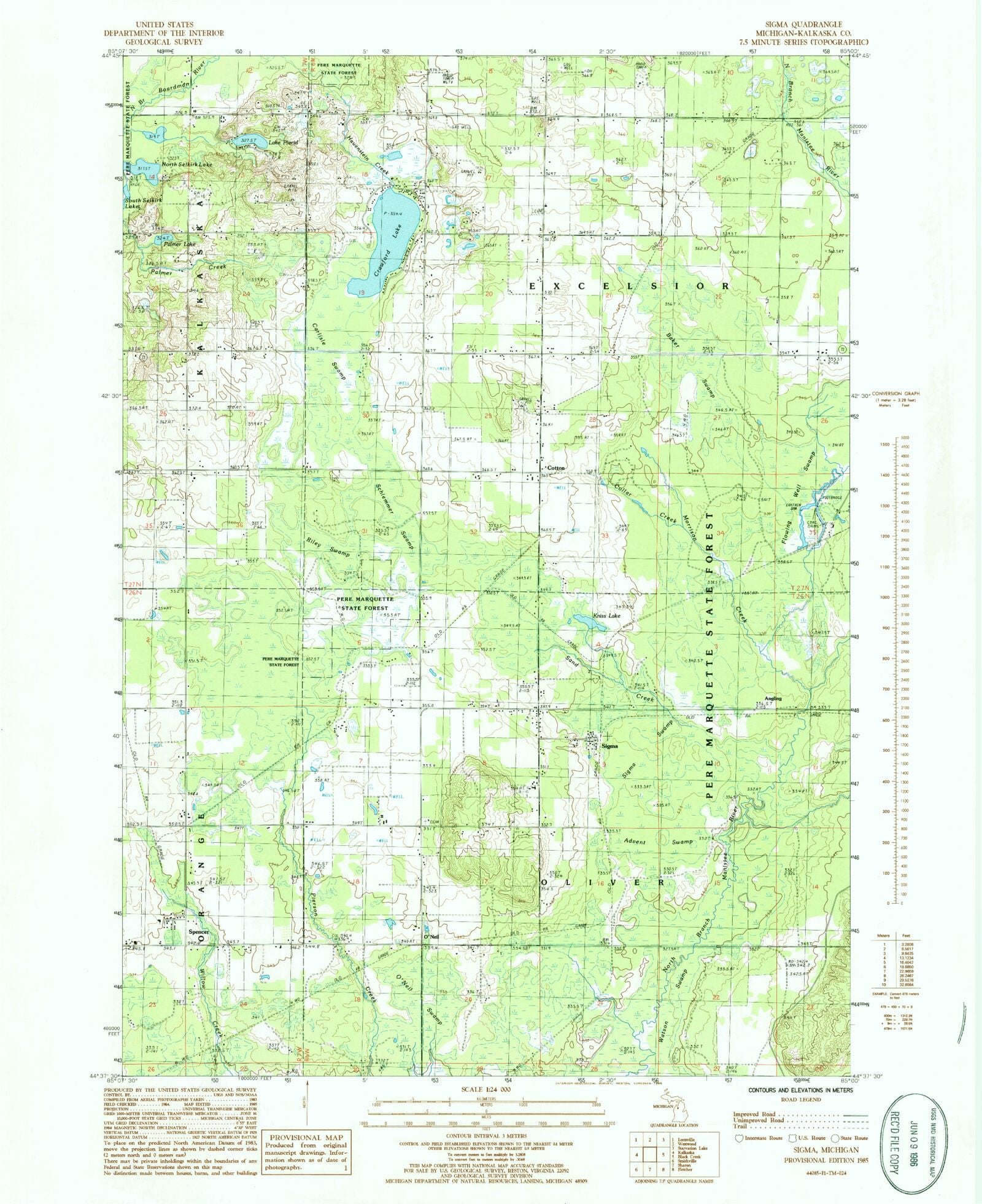 Classic USGS Sigma Michigan 7.5'x7.5' Topo Map – MyTopo Map Store