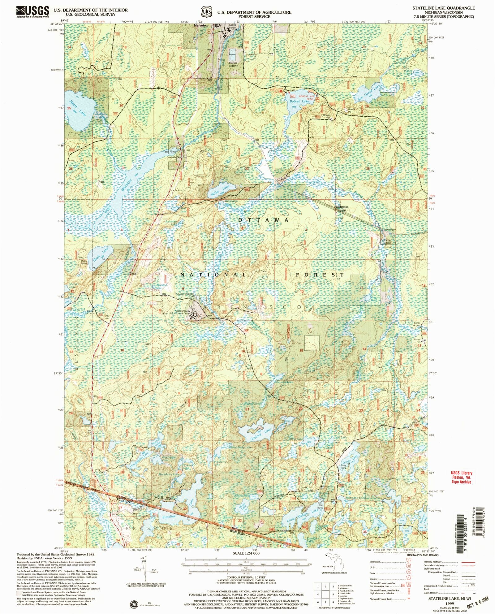Classic USGS Stateline Lake Michigan 7.5'x7.5' Topo Map – MyTopo Map Store