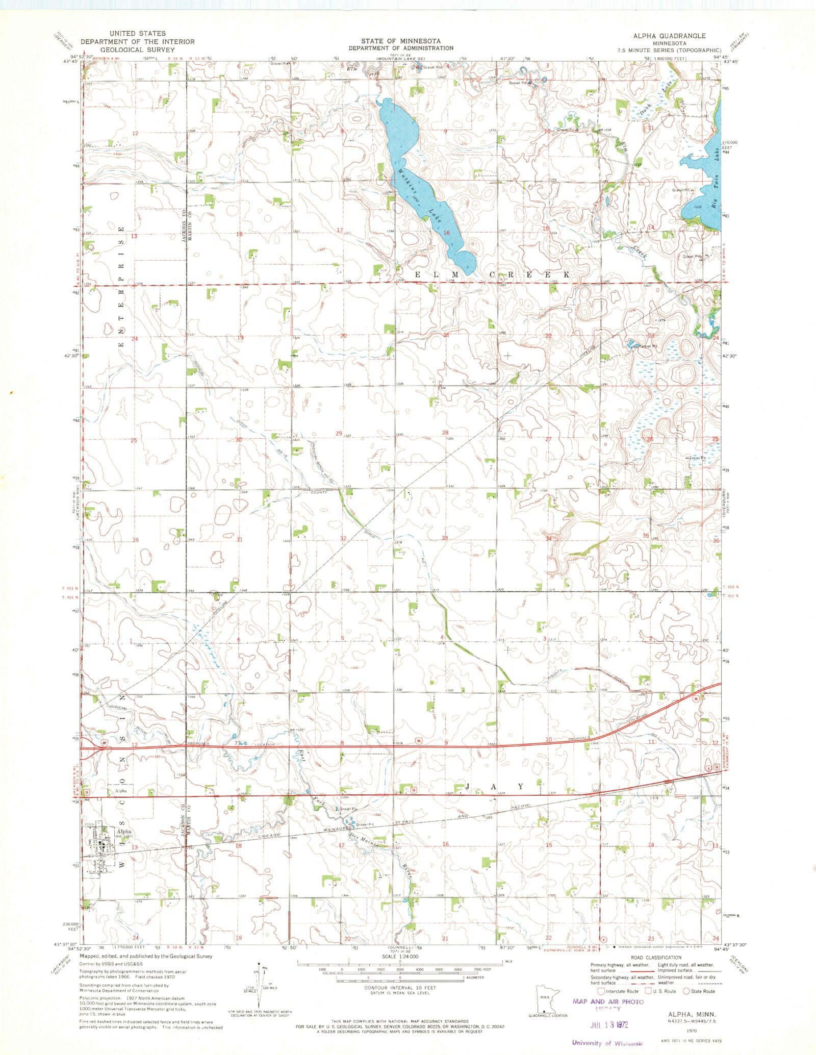 Classic USGS Alpha Minnesota 7.5'x7.5' Topo Map – MyTopo Map Store