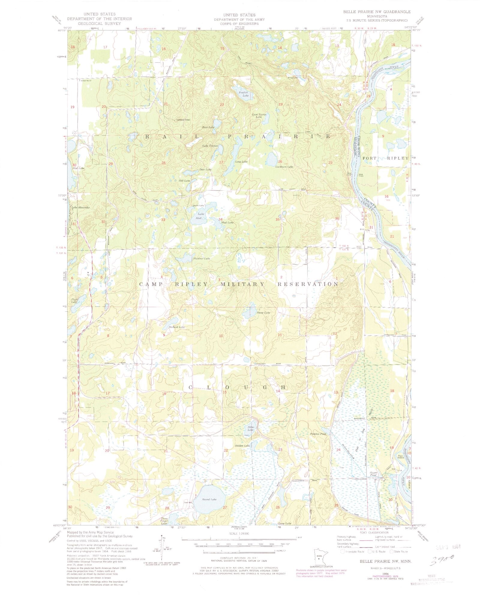 Classic USGS Belle Prairie NW Minnesota 7.5'x7.5' Topo Map – MyTopo Map ...