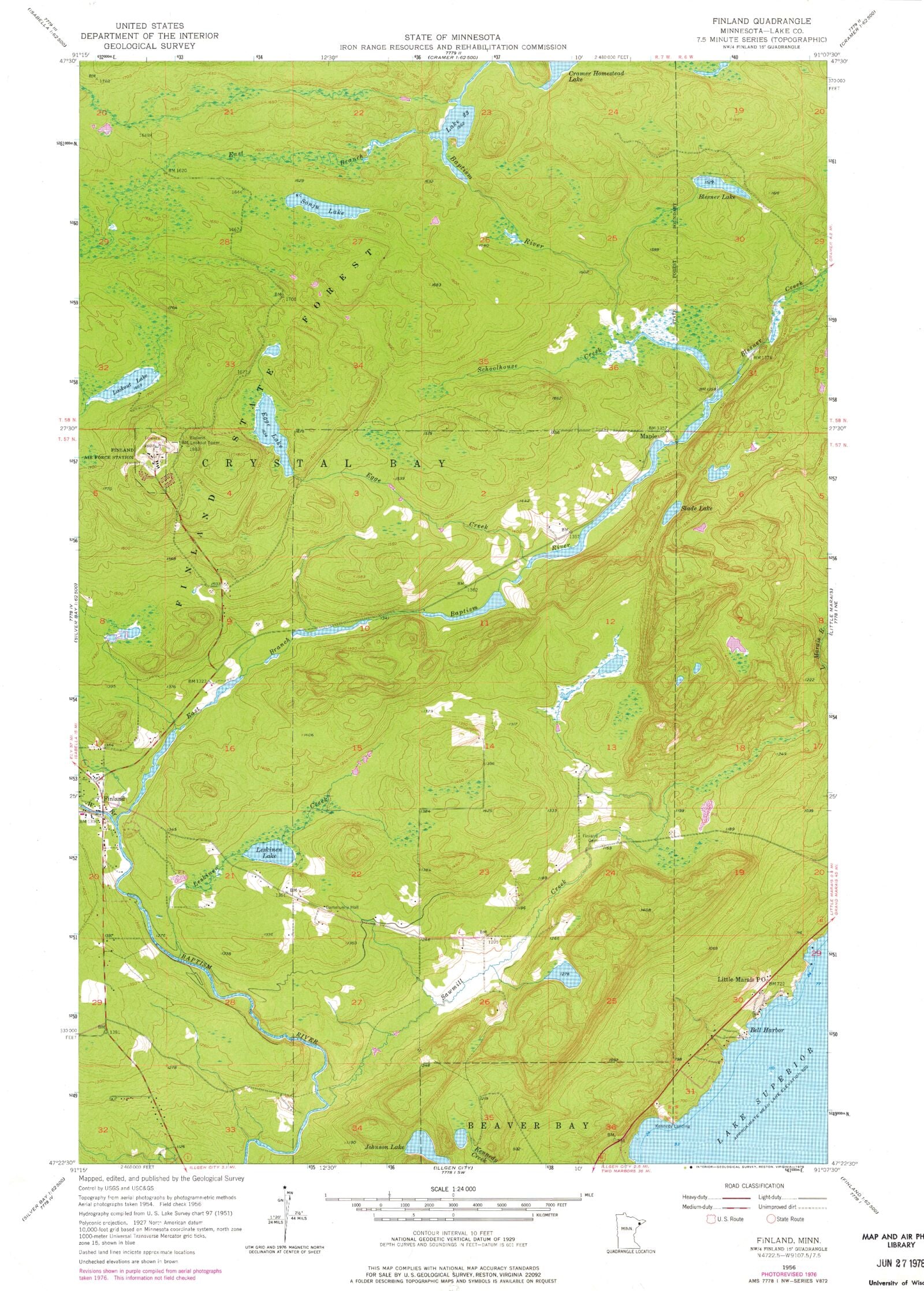 Classic USGS Finland Minnesota 7.5'x7.5' Topo Map – MyTopo Map Store