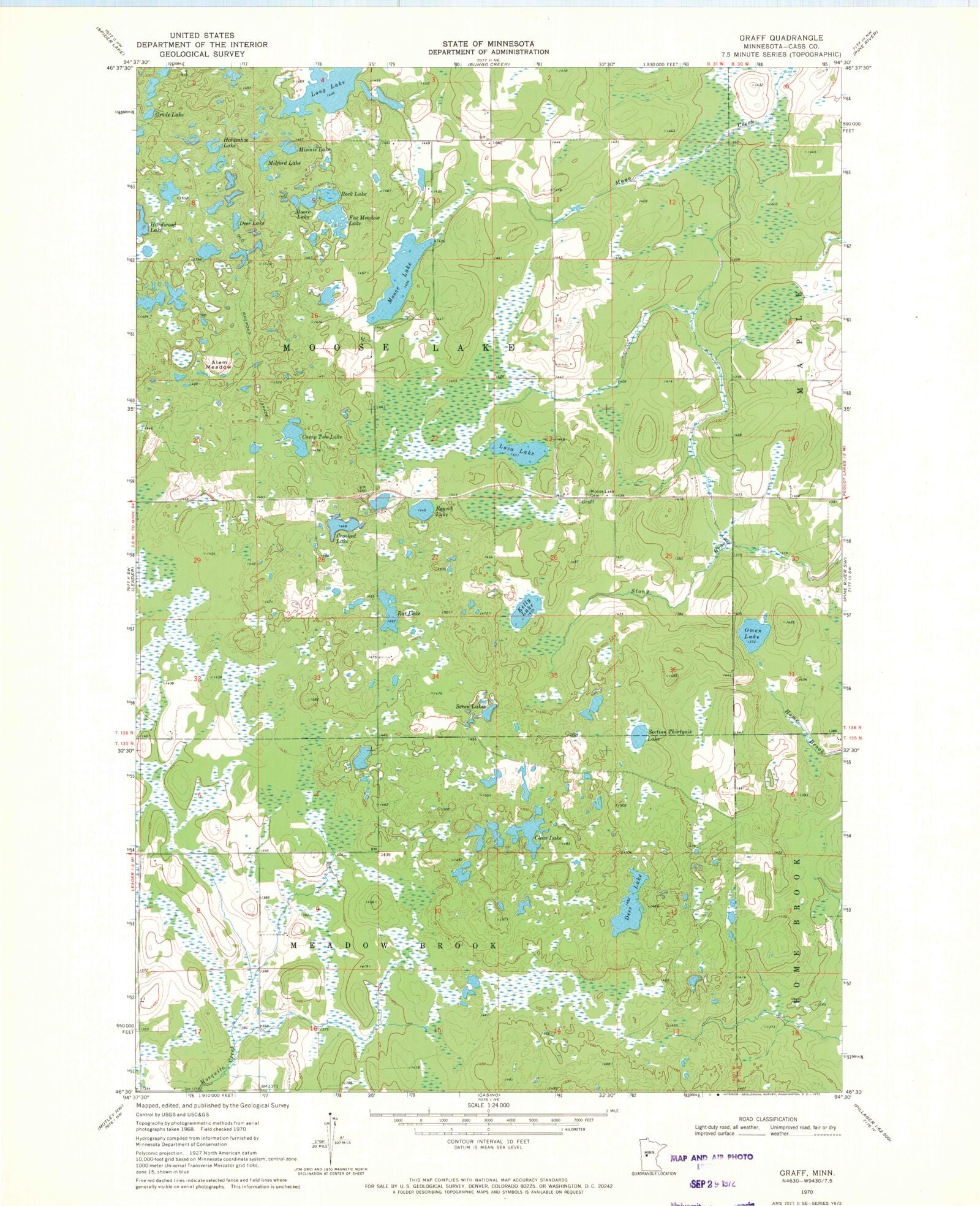 Classic USGS Graff Minnesota 7.5'x7.5' Topo Map – MyTopo Map Store