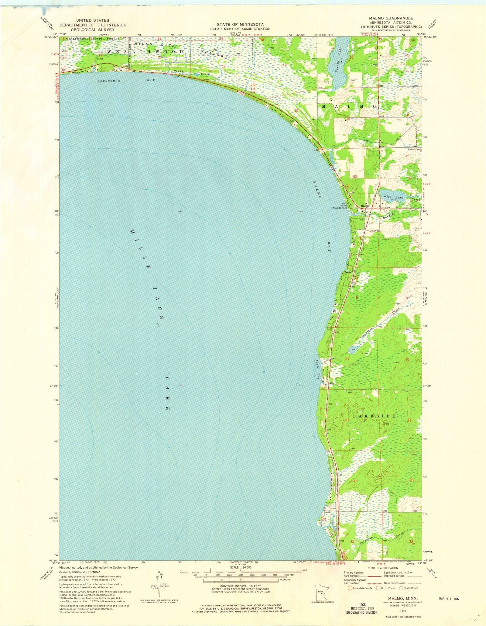 Classic USGS Malmo Minnesota 7.5'x7.5' Topo Map – MyTopo Map Store