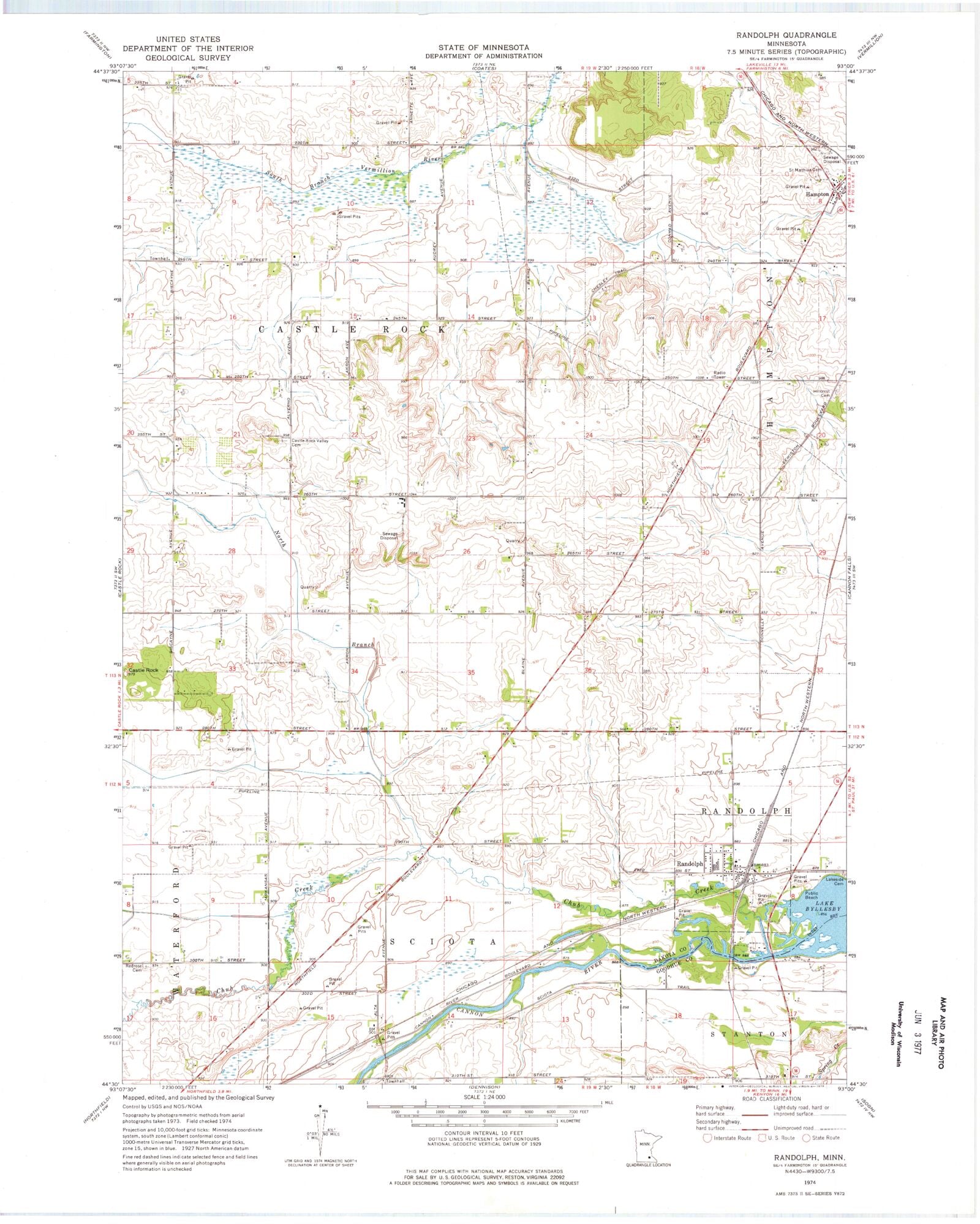 Classic USGS Randolph Minnesota 7.5'x7.5' Topo Map – MyTopo Map Store