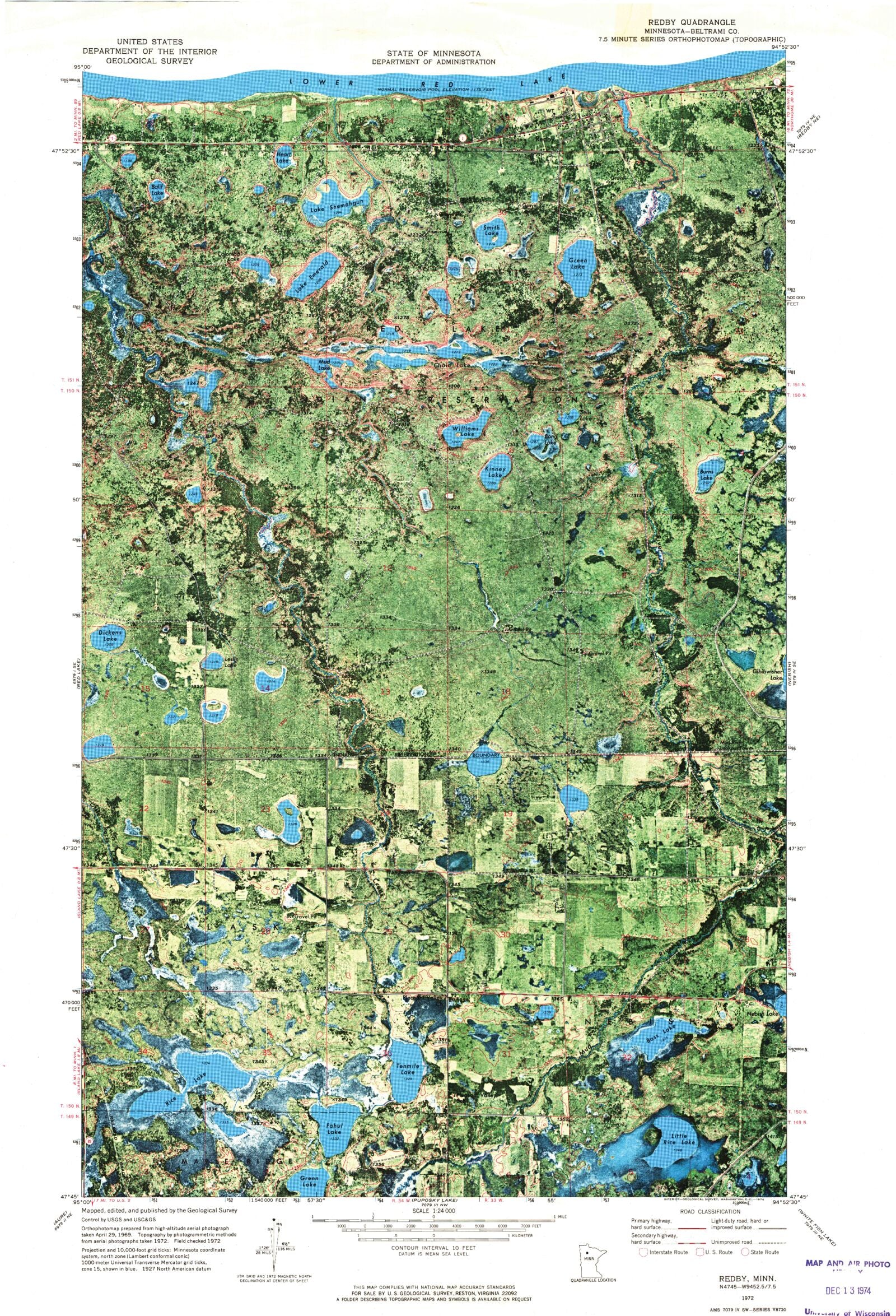 Classic USGS Redby Minnesota 7.5'x7.5' Topo Map – MyTopo Map Store