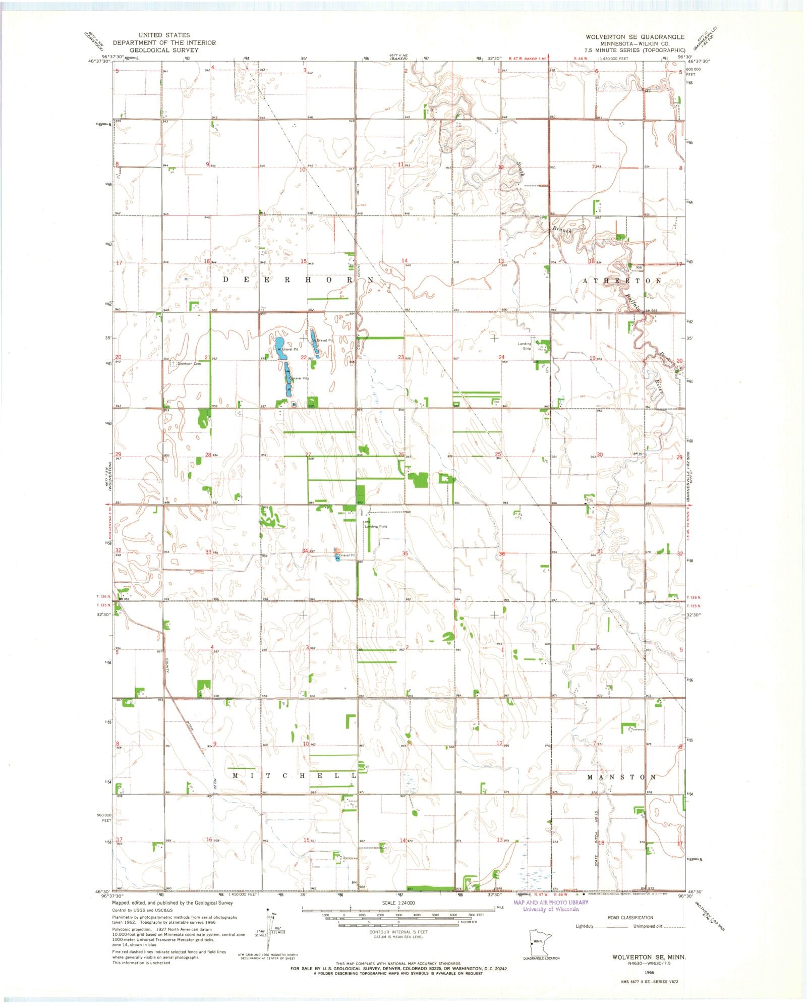 Classic USGS Wolverton SE Minnesota 7.5'x7.5' Topo Map – MyTopo Map Store
