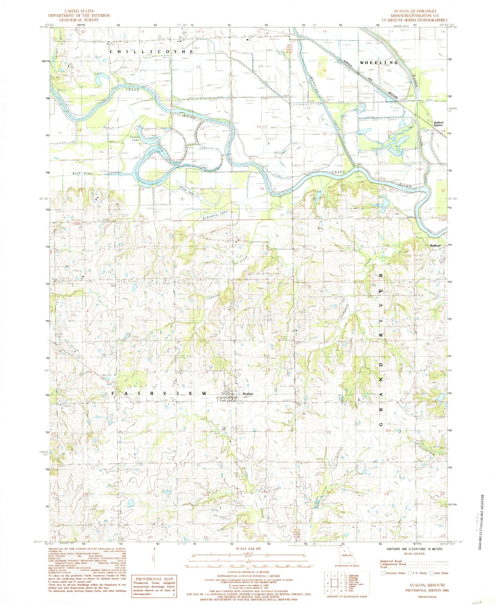 Classic USGS Avalon Missouri 7.5'x7.5' Topo Map – MyTopo Map Store