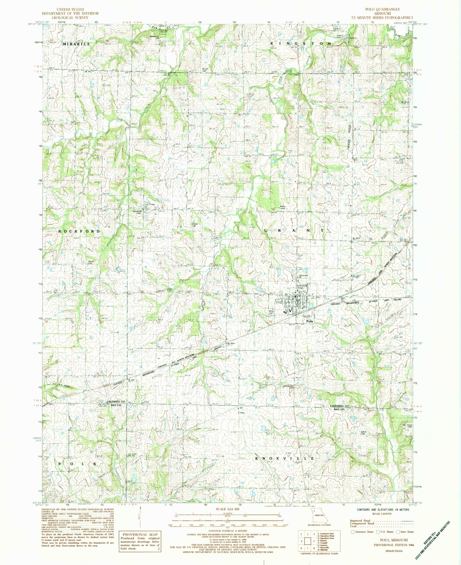 Classic USGS Polo Missouri 7.5'x7.5' Topo Map – MyTopo Map Store