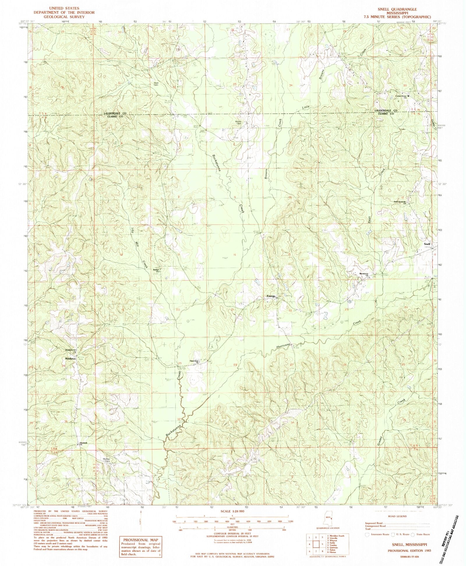 Classic USGS Snell Mississippi 7.5'x7.5' Topo Map – MyTopo Map Store