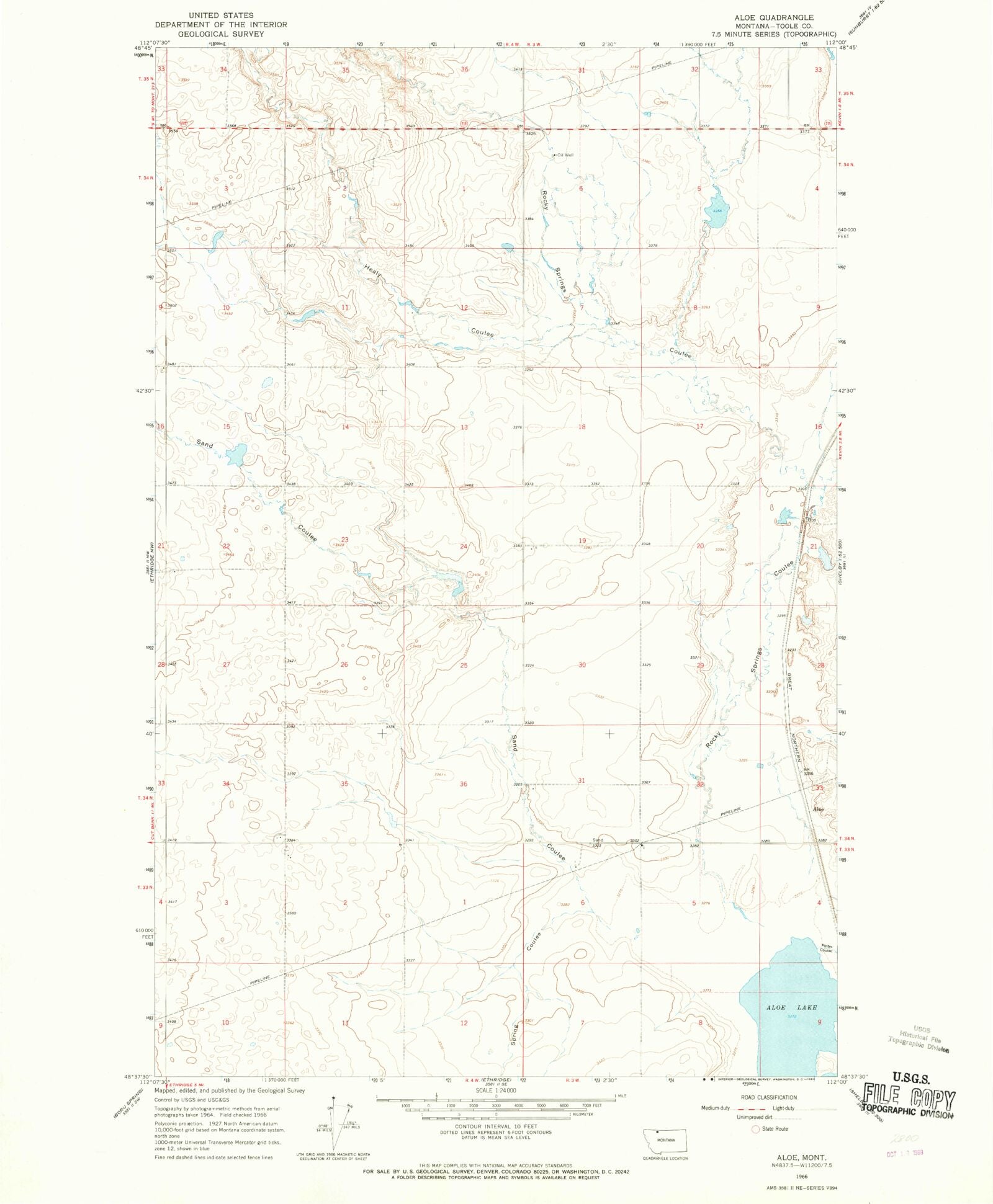 Classic USGS Aloe Montana 7.5'x7.5' Topo Map – MyTopo Map Store