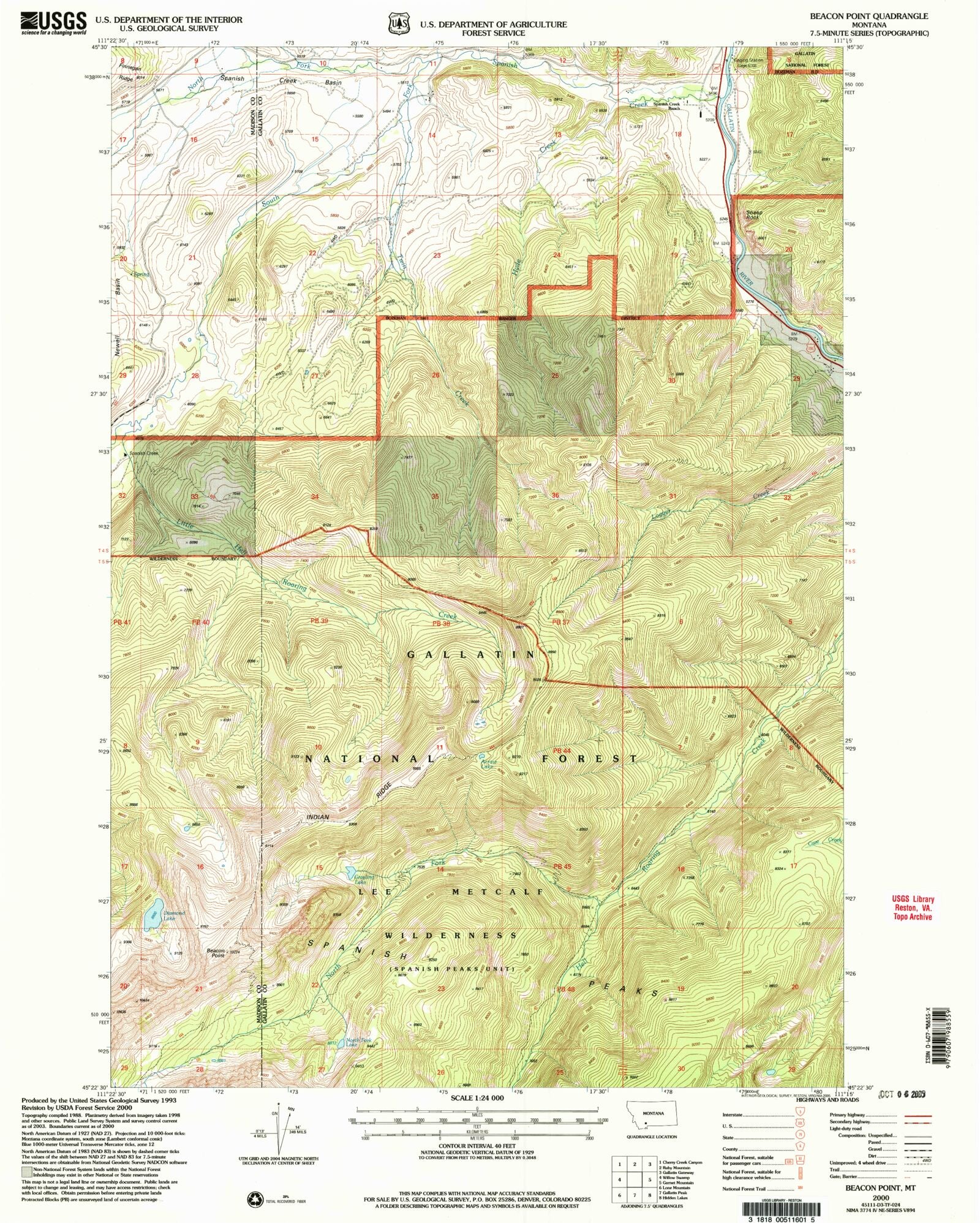 Classic USGS Beacon Point Montana 7.5'x7.5' Topo Map – MyTopo Map Store
