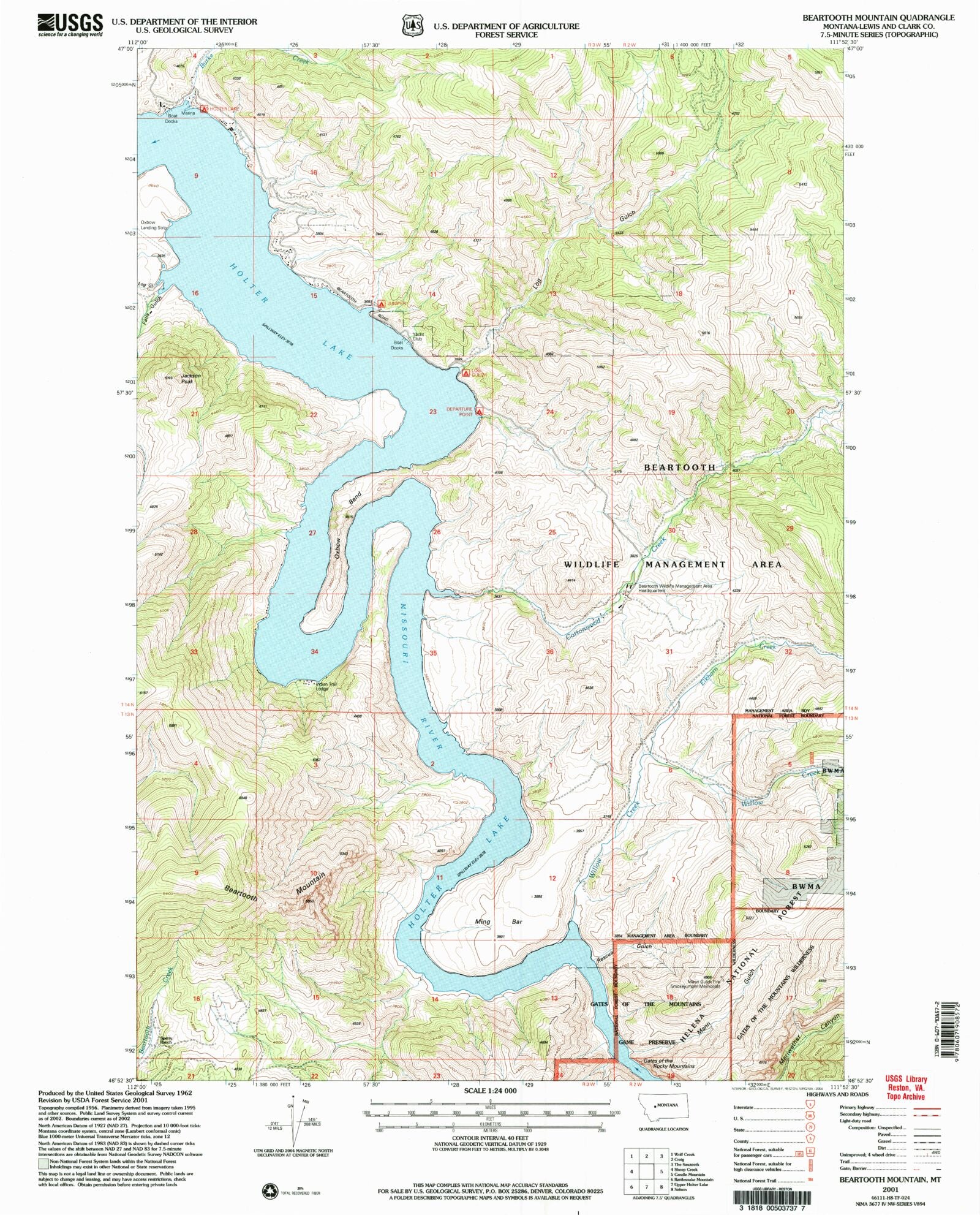 Classic USGS Beartooth Mountain Montana 7.5'x7.5' Topo Map – MyTopo Map ...