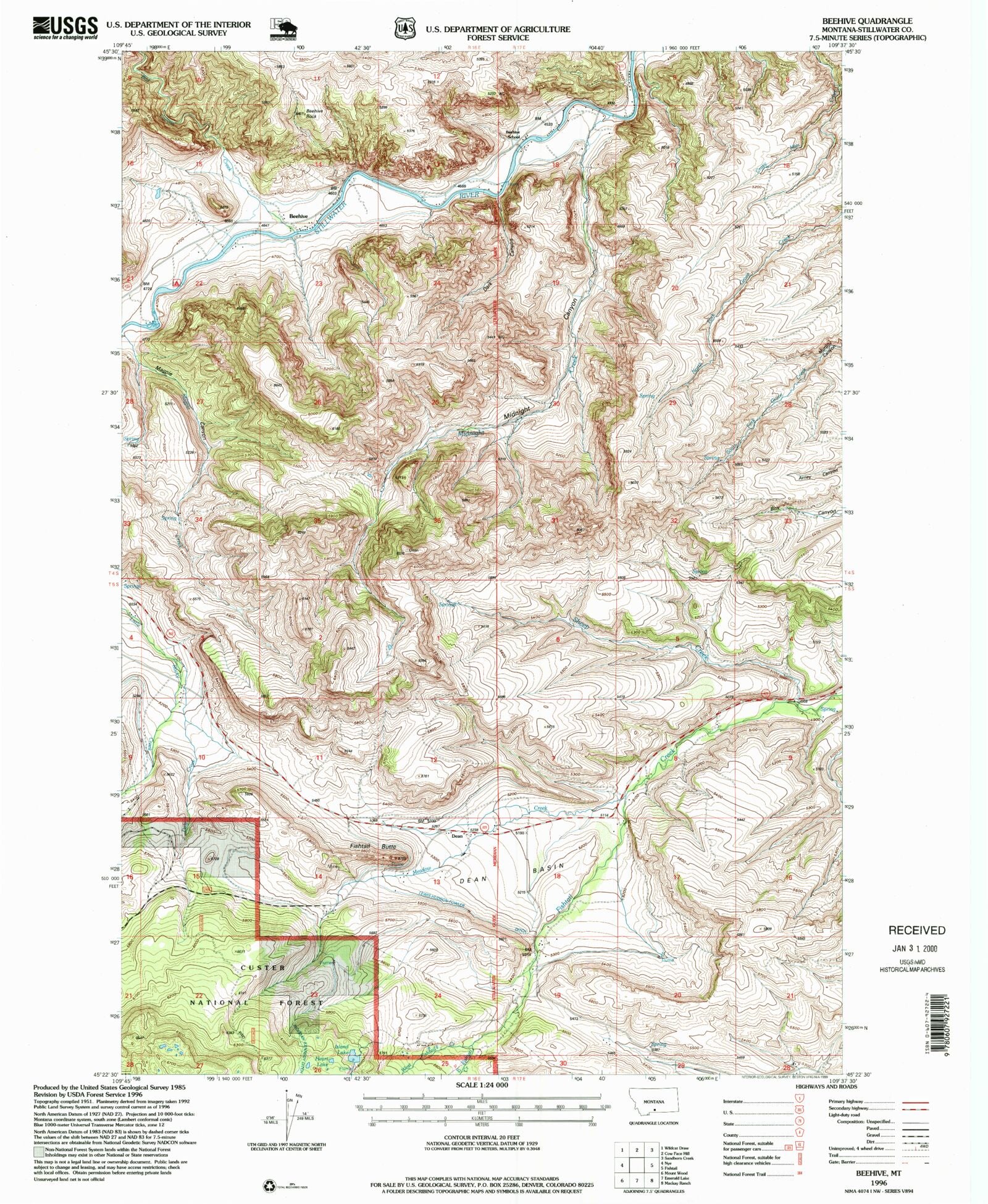 Classic USGS Beehive Montana 7.5'x7.5' Topo Map – MyTopo Map Store