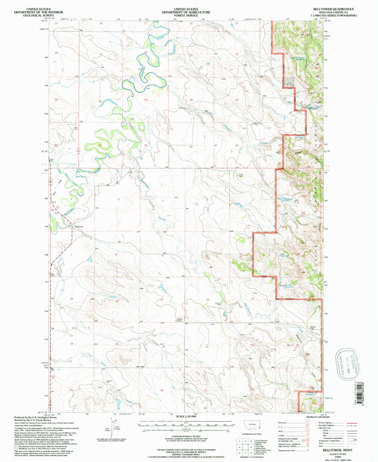 Classic USGS Belltower Montana 7.5'x7.5' Topo Map – MyTopo Map Store