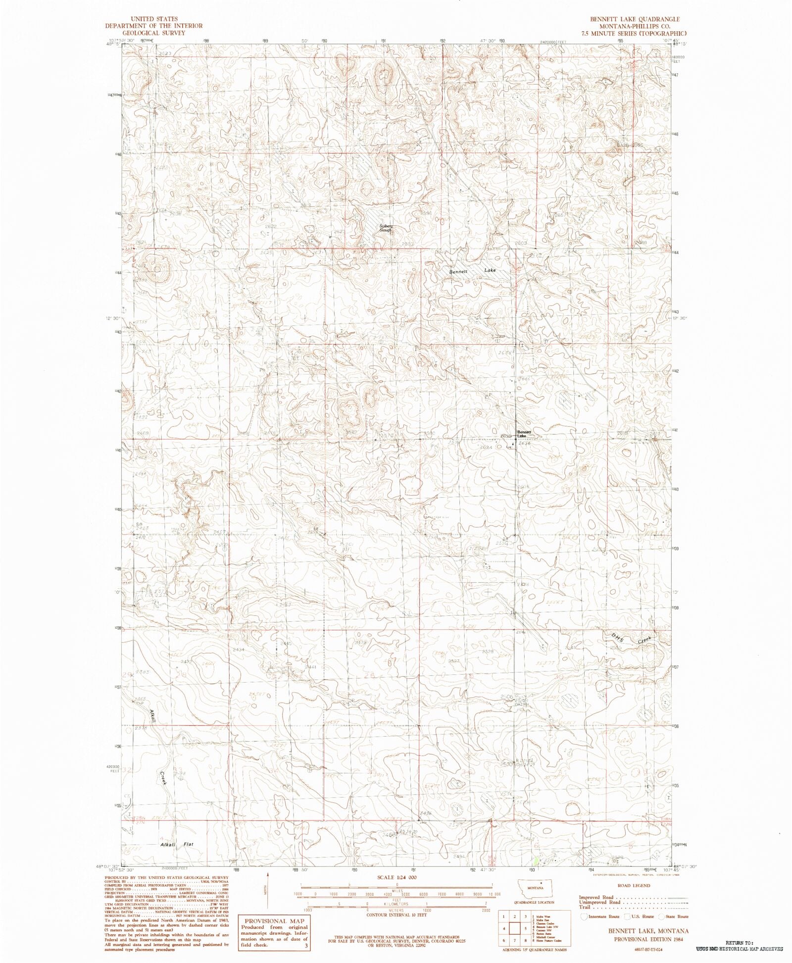 Classic USGS Bennett Lake Montana 7.5'x7.5' Topo Map – MyTopo Map Store