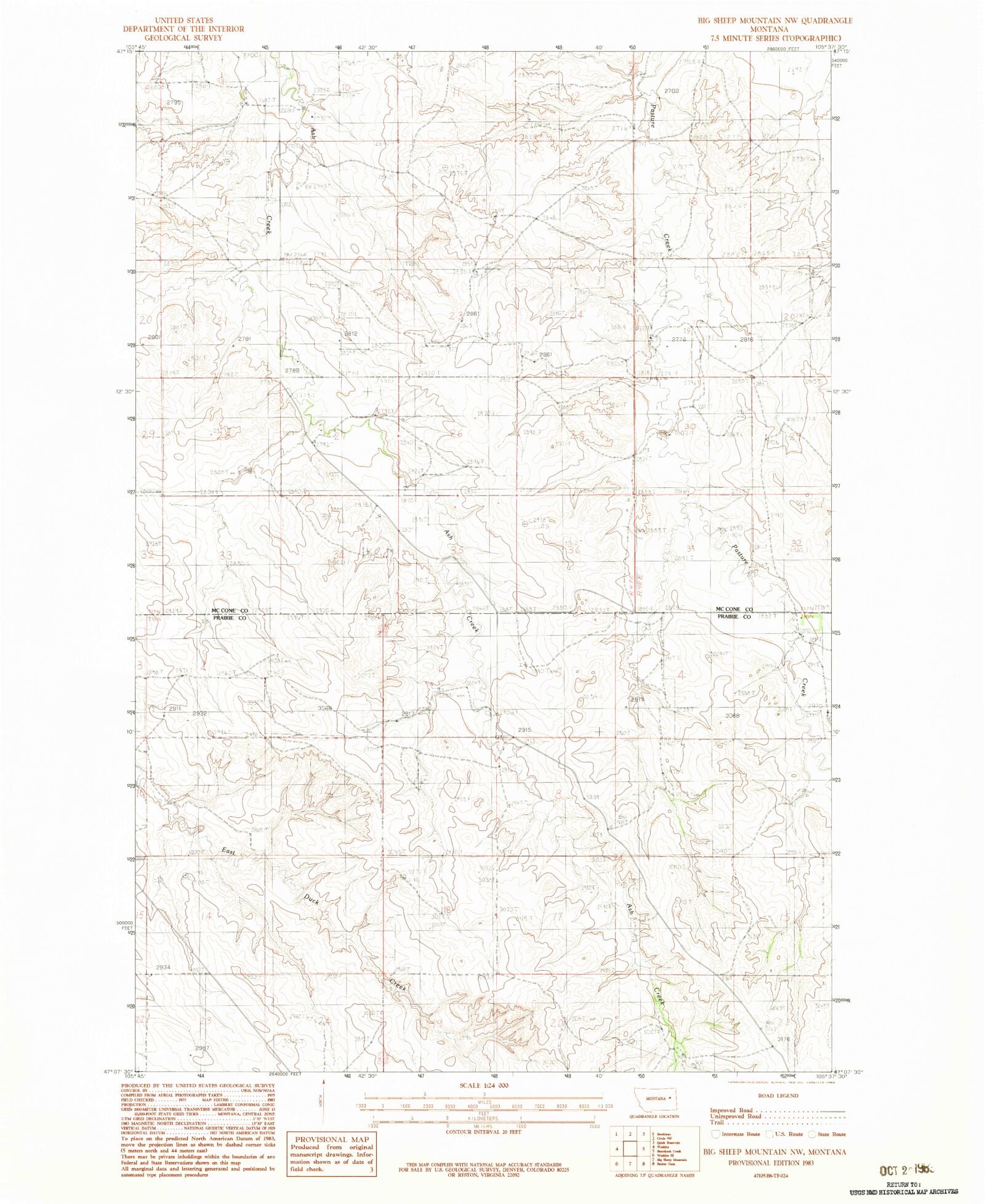 Classic USGS Big Sheep Mountain NW Montana 7.5'x7.5' Topo Map – MyTopo ...
