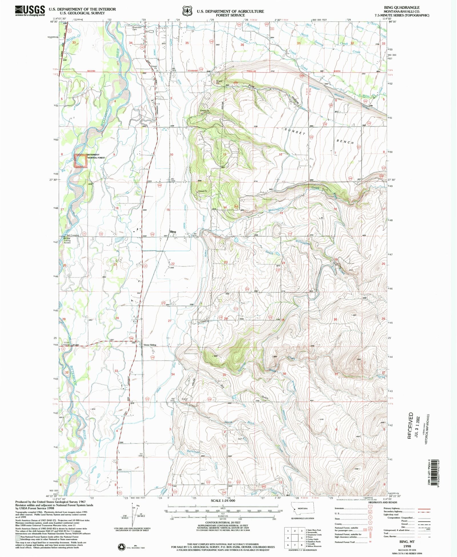 Classic USGS Bing Montana 7.5'x7.5' Topo Map – MyTopo Map Store