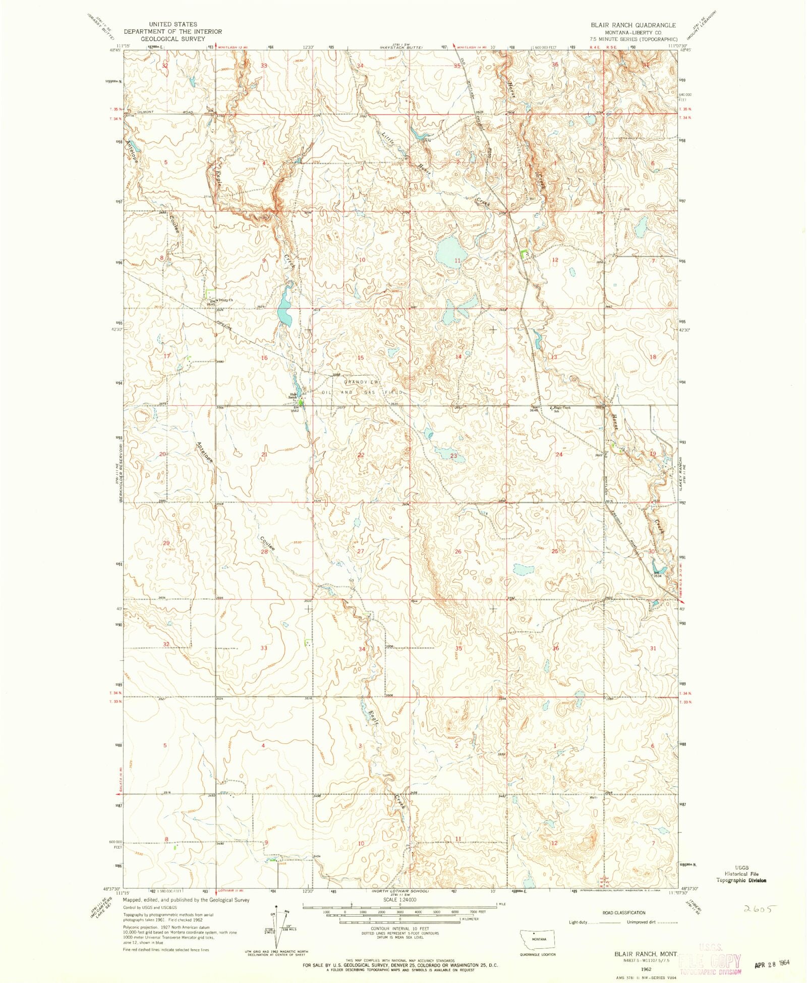 Classic USGS Blair Ranch Montana 7.5'x7.5' Topo Map – MyTopo Map Store