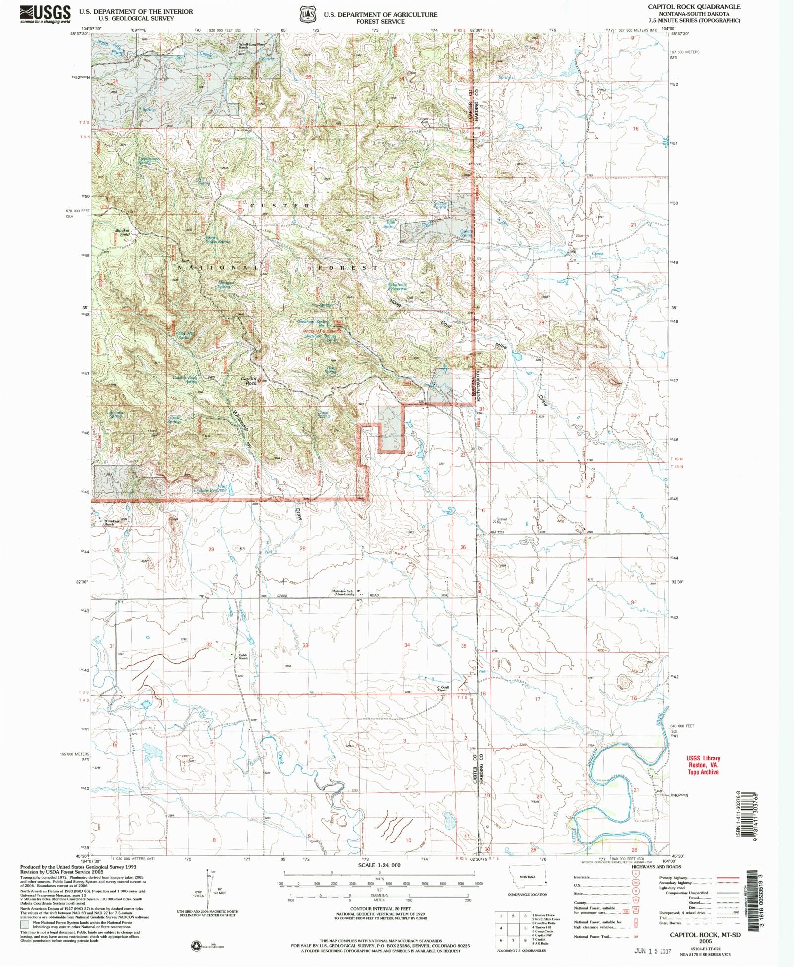 Classic USGS Capitol Rock Montana 7.5'x7.5' Topo Map – MyTopo Map Store