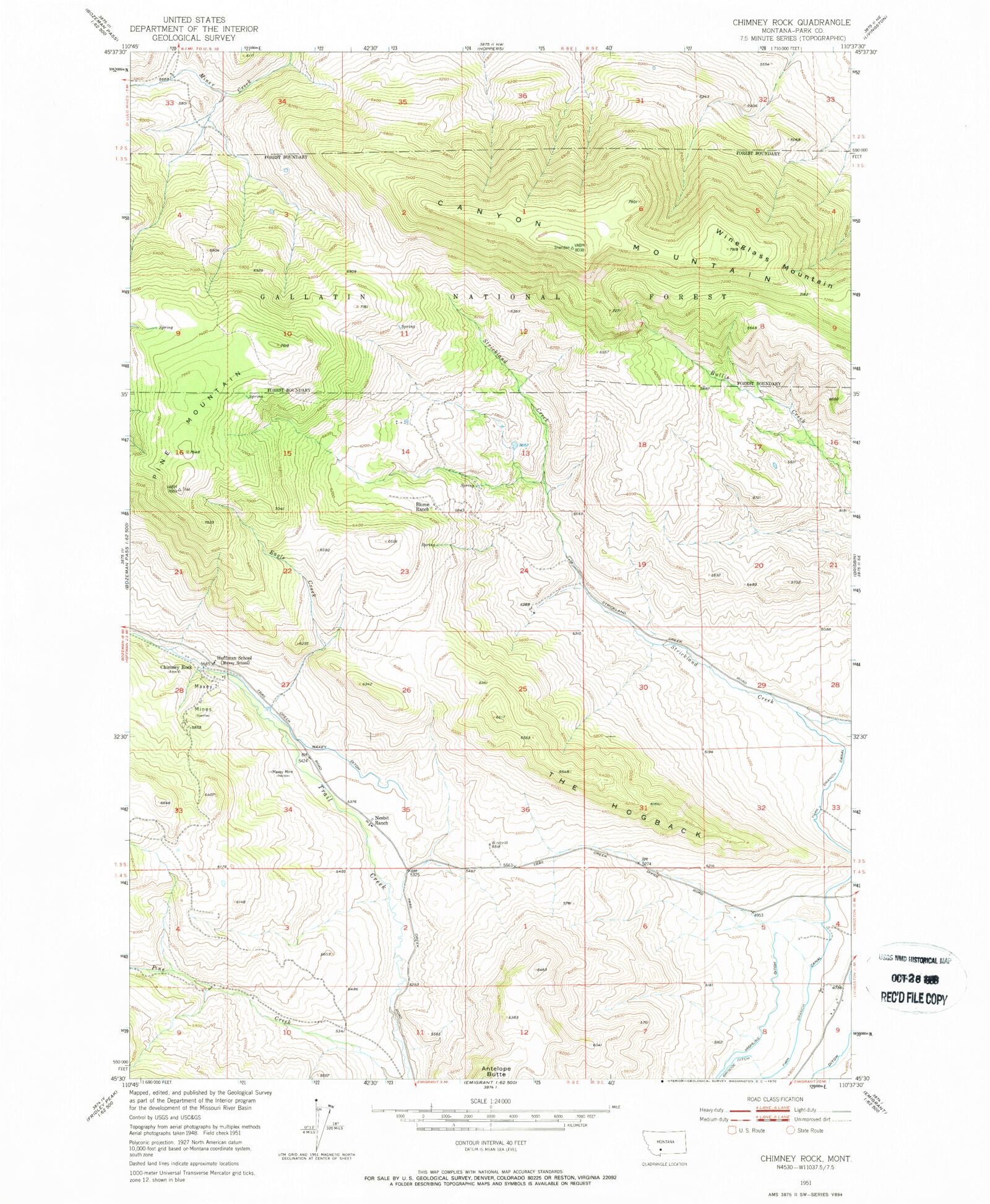 Classic USGS Chimney Rock Montana 7.5'x7.5' Topo Map – MyTopo Map Store