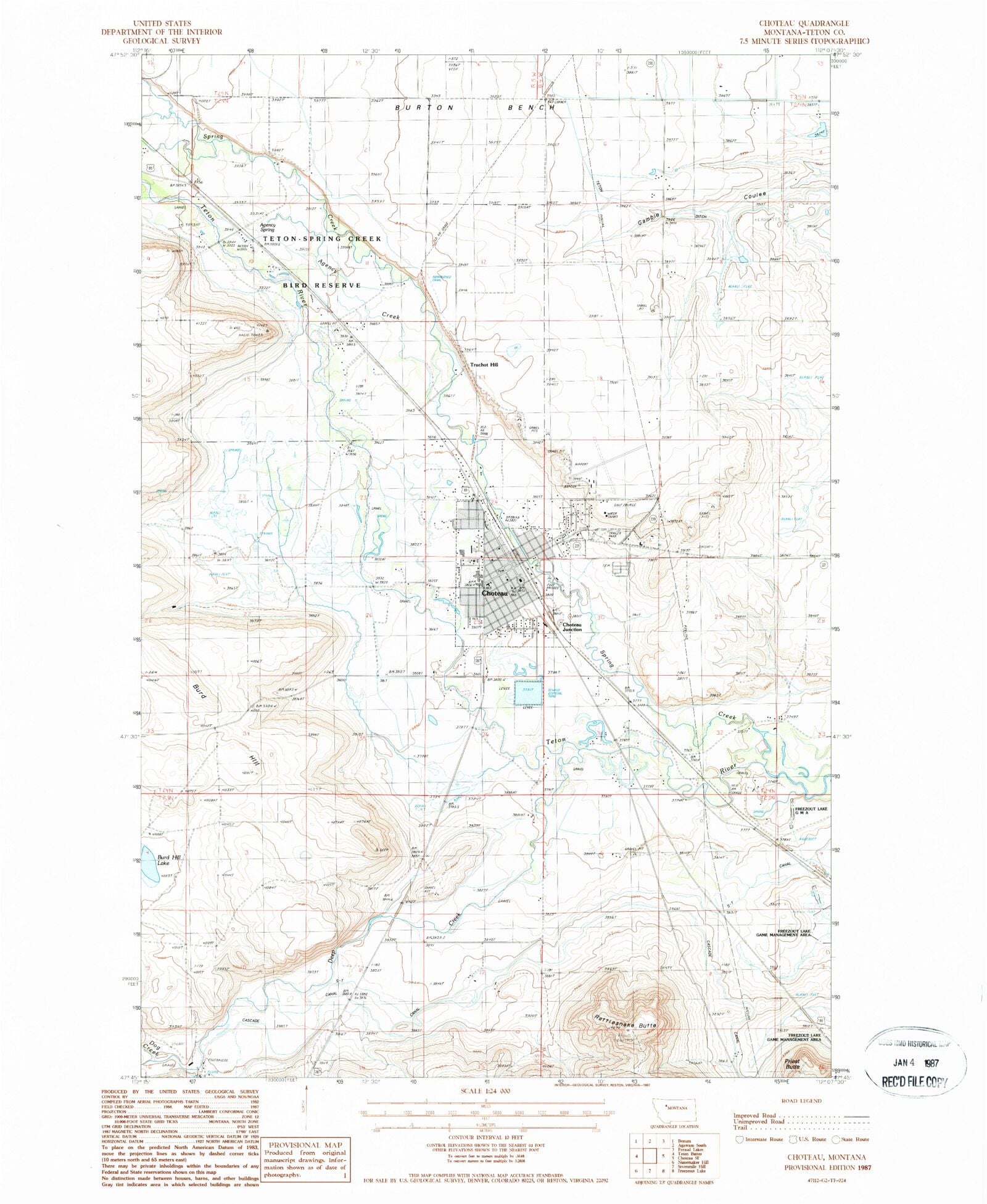 Classic USGS Choteau Montana 7.5'x7.5' Topo Map – MyTopo Map Store