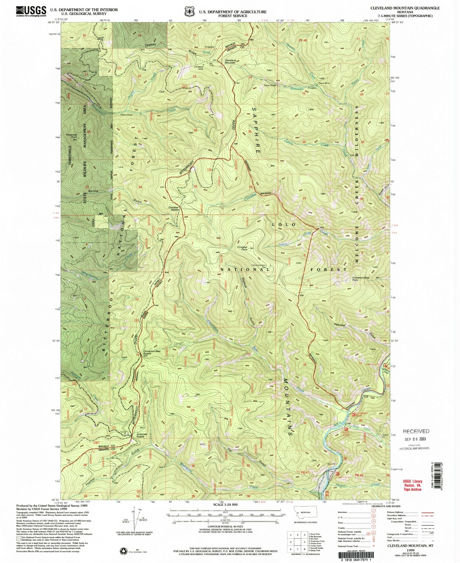 Classic USGS Cleveland Mountain Montana 7.5'x7.5' Topo Map – MyTopo Map ...