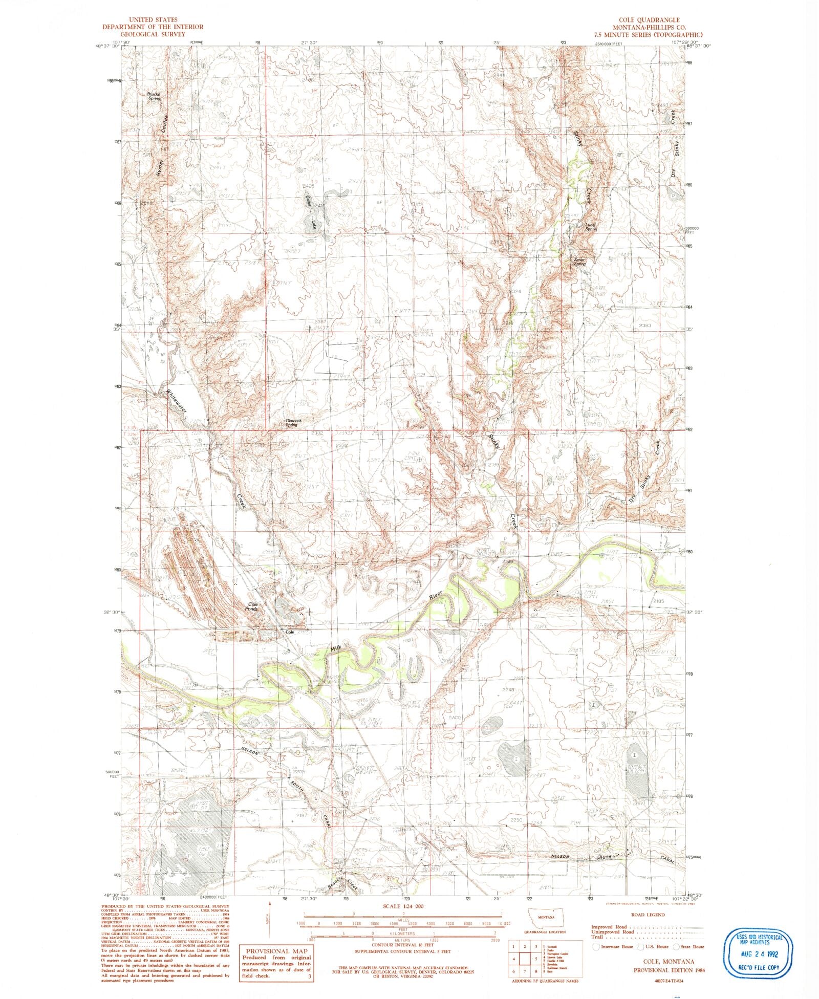 Classic USGS Cole Montana 7.5'x7.5' Topo Map – MyTopo Map Store