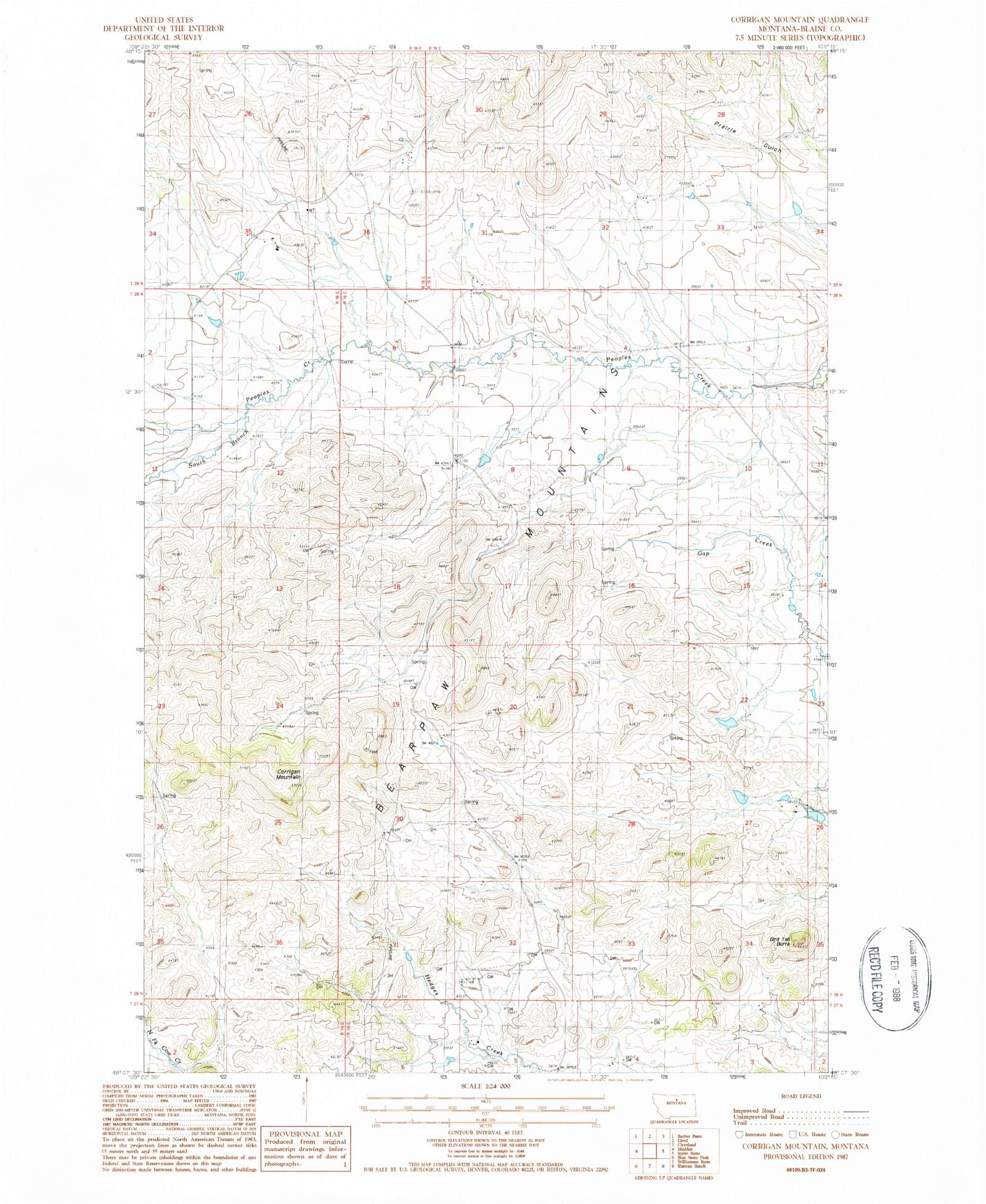 Classic USGS Corrigan Mountain Montana 7.5'x7.5' Topo Map – MyTopo Map ...