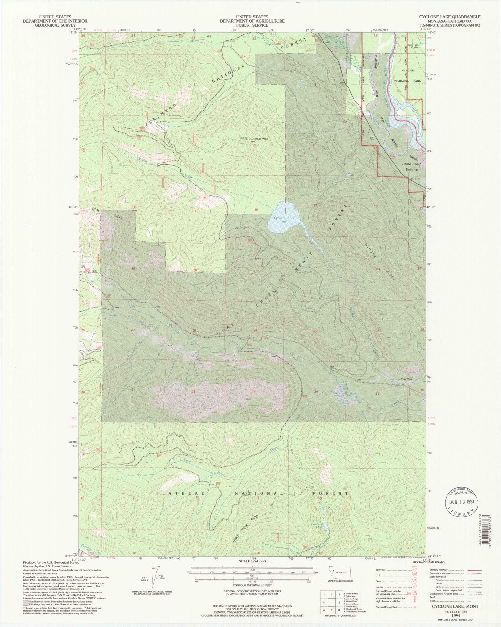 Classic USGS Cyclone Lake Montana 7.5'x7.5' Topo Map – MyTopo Map Store