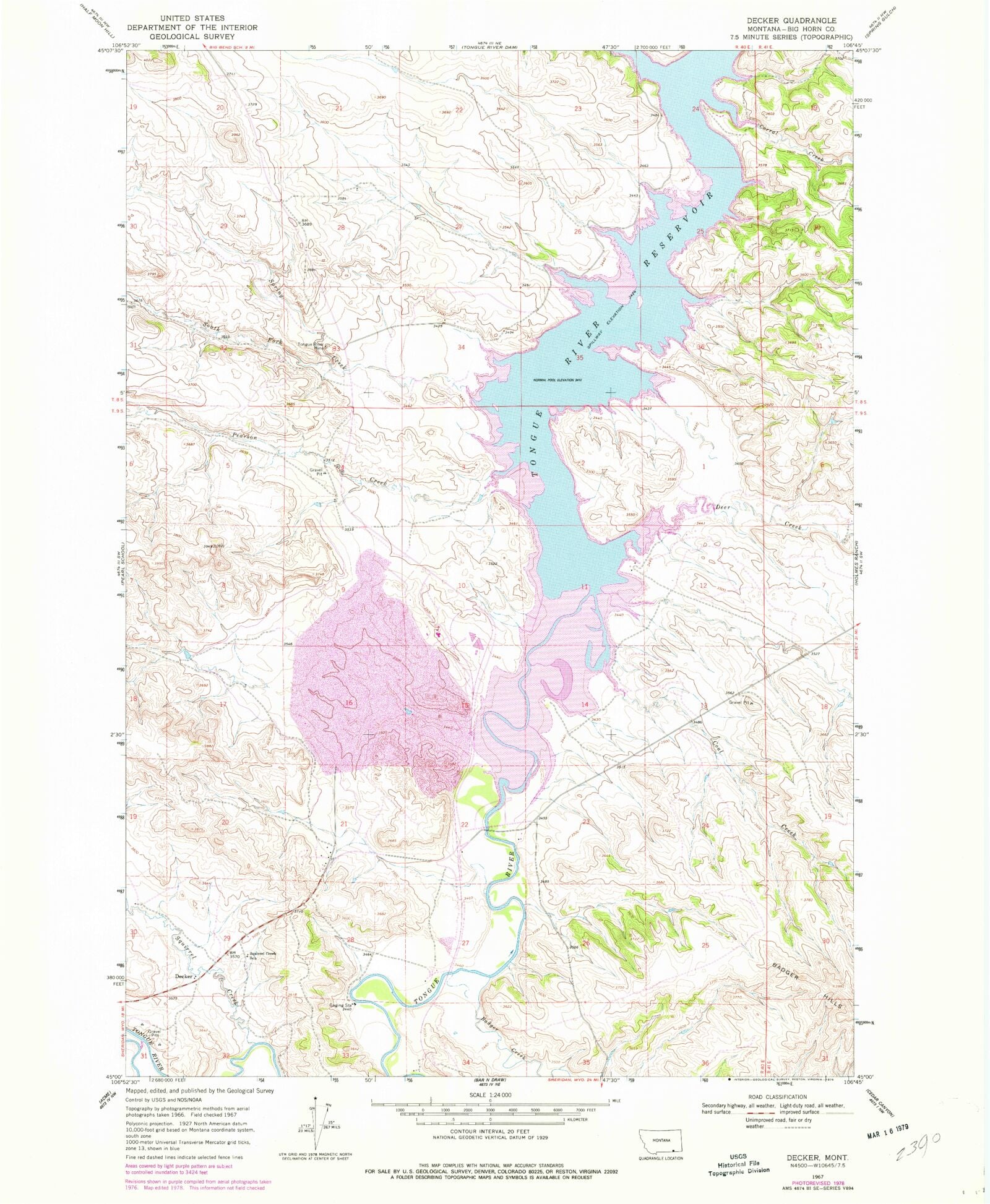 Classic USGS Decker Montana 7.5'x7.5' Topo Map – MyTopo Map Store