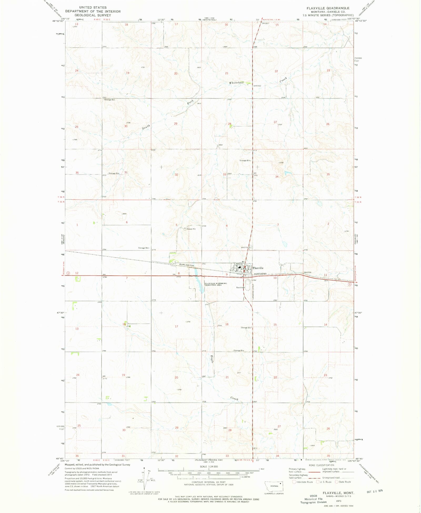 Classic USGS Flaxville Montana 7.5'x7.5' Topo Map – MyTopo Map Store