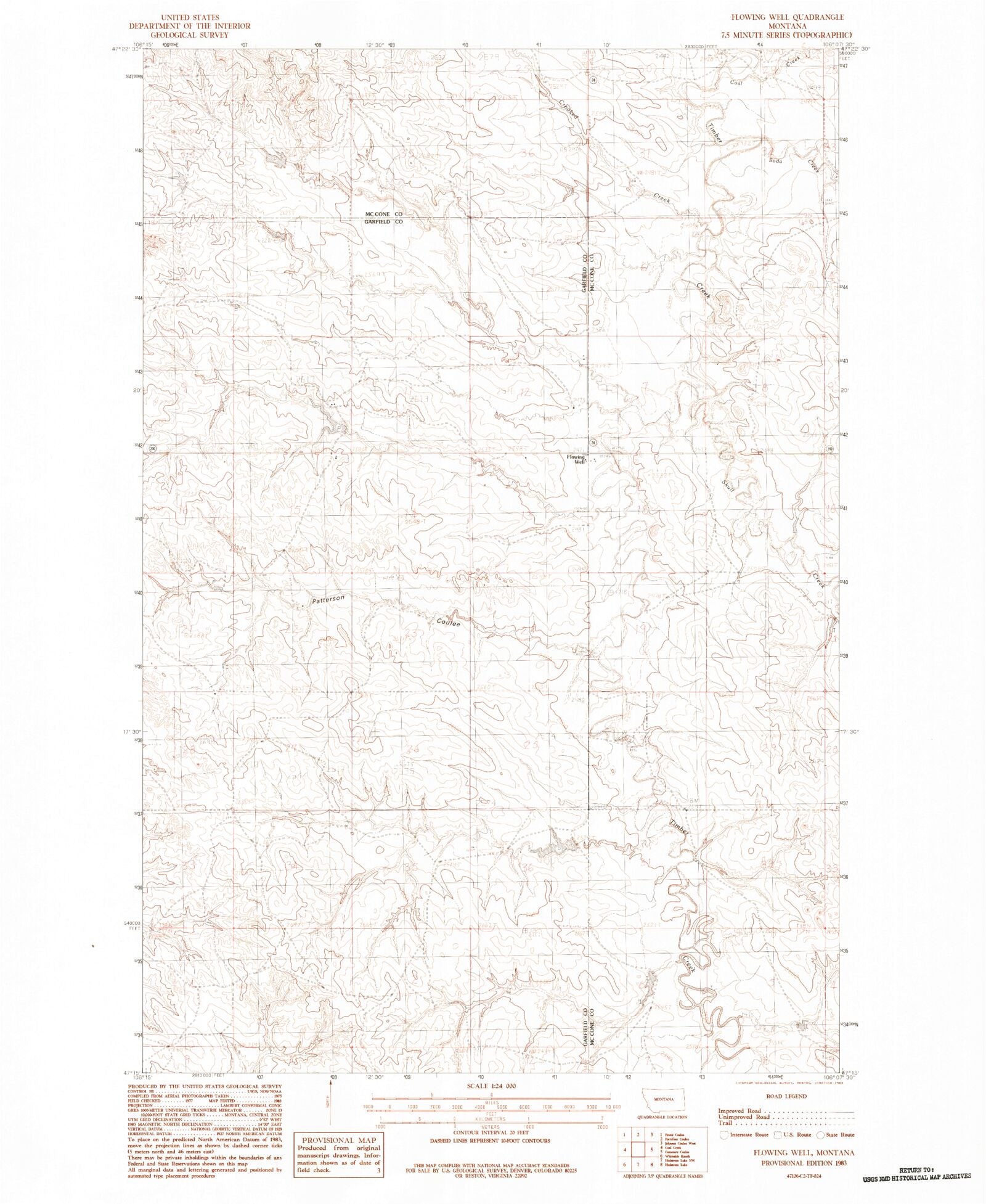 Classic USGS Flowing Well Montana 7.5'x7.5' Topo Map – MyTopo Map Store