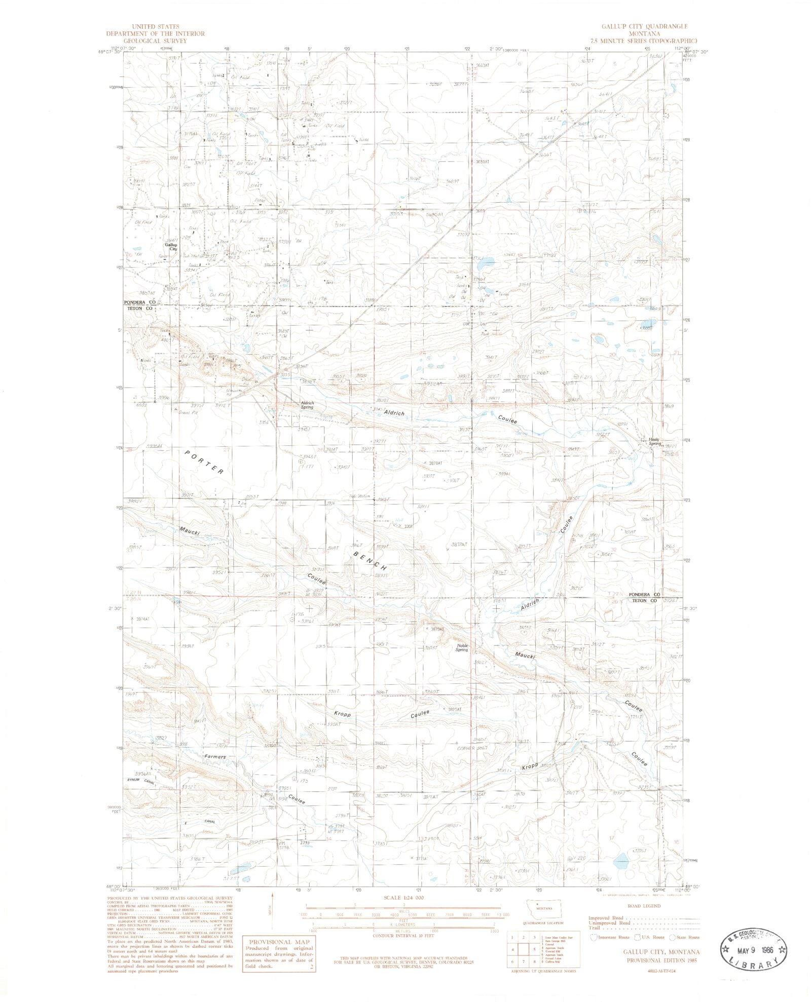 Classic USGS Gallup City Montana 7.5'x7.5' Topo Map – MyTopo Map Store