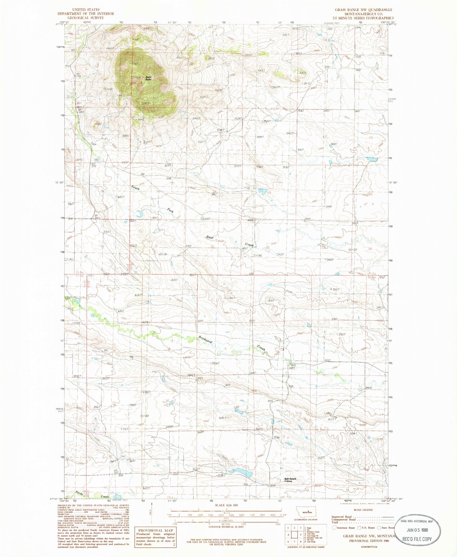Classic USGS Grass Range NW Montana 7.5'x7.5' Topo Map – MyTopo Map Store