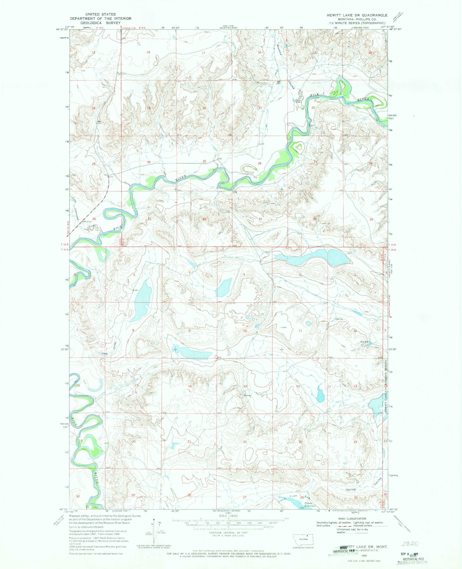 Classic USGS Hewitt Lake SW Montana 7.5'x7.5' Topo Map – MyTopo Map Store