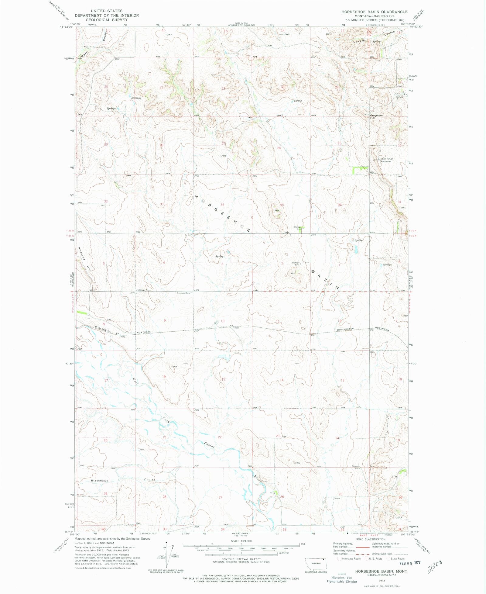 Classic USGS Horseshoe Basin Montana 7.5'x7.5' Topo Map – MyTopo Map Store