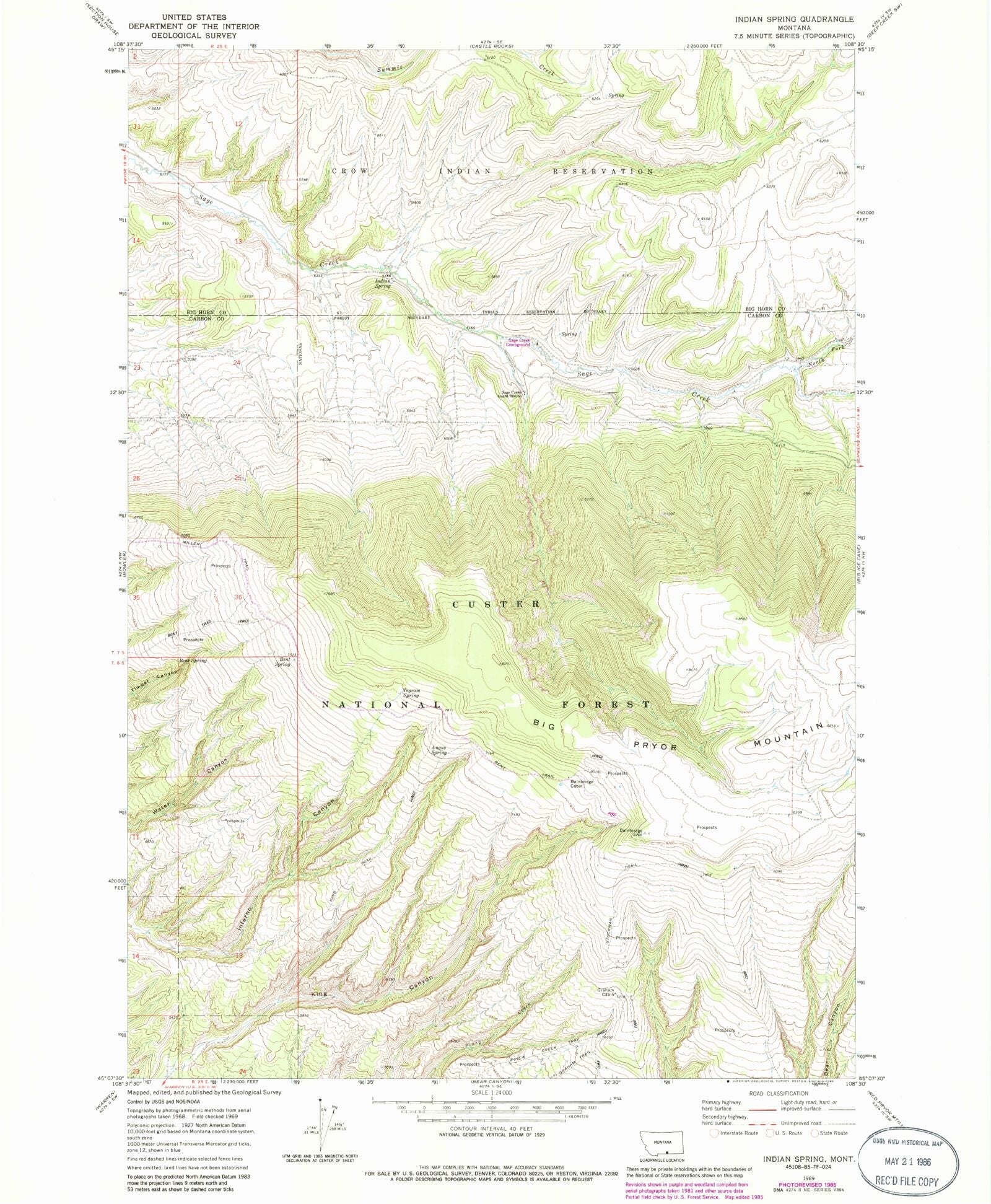 Classic USGS Indian Spring Montana 7.5'x7.5' Topo Map – MyTopo Map Store