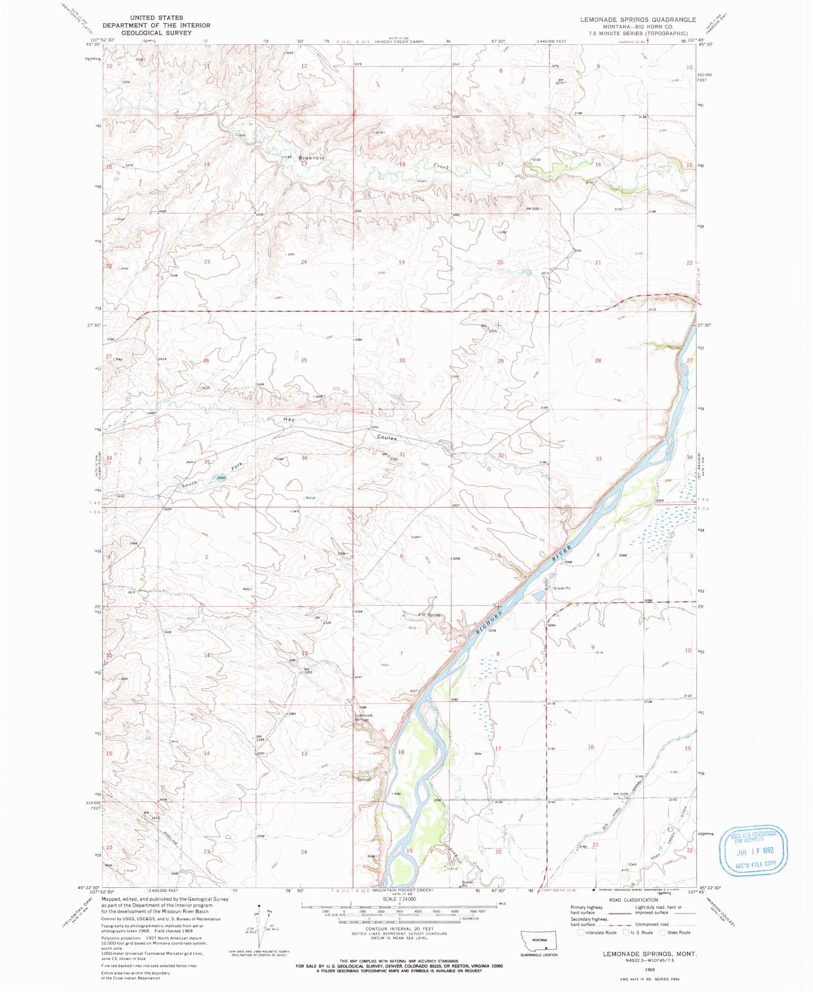 Classic USGS Lemonade Springs Montana 7.5'x7.5' Topo Map – MyTopo Map Store