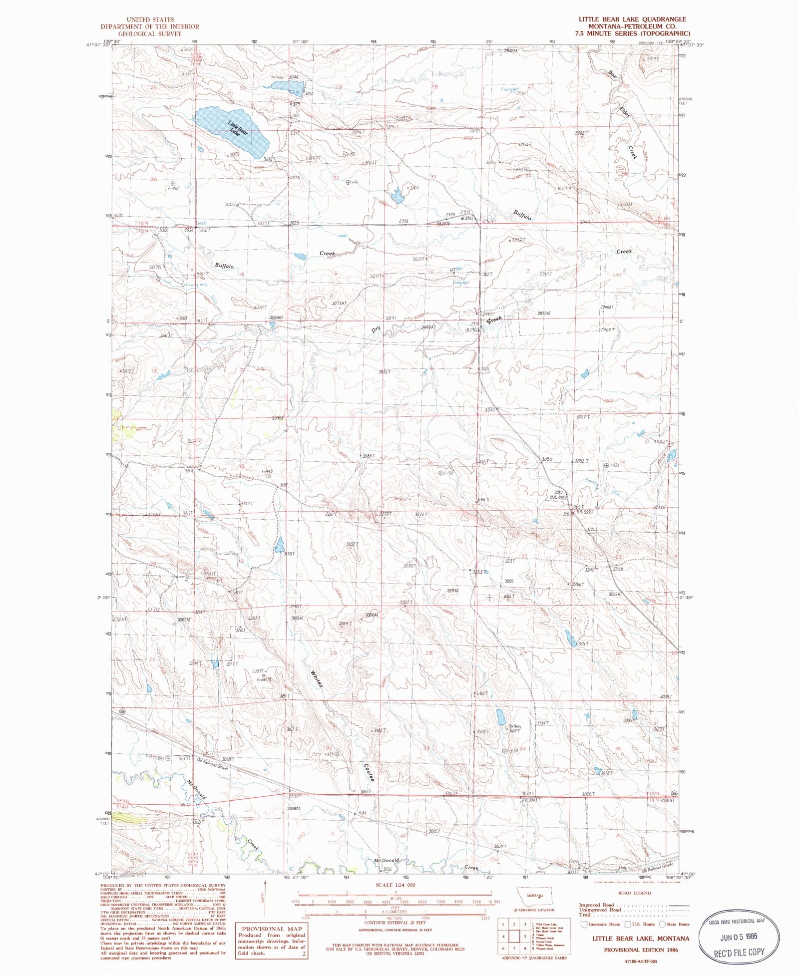 Classic USGS Little Bear Lake Montana 7.5'x7.5' Topo Map – MyTopo Map Store