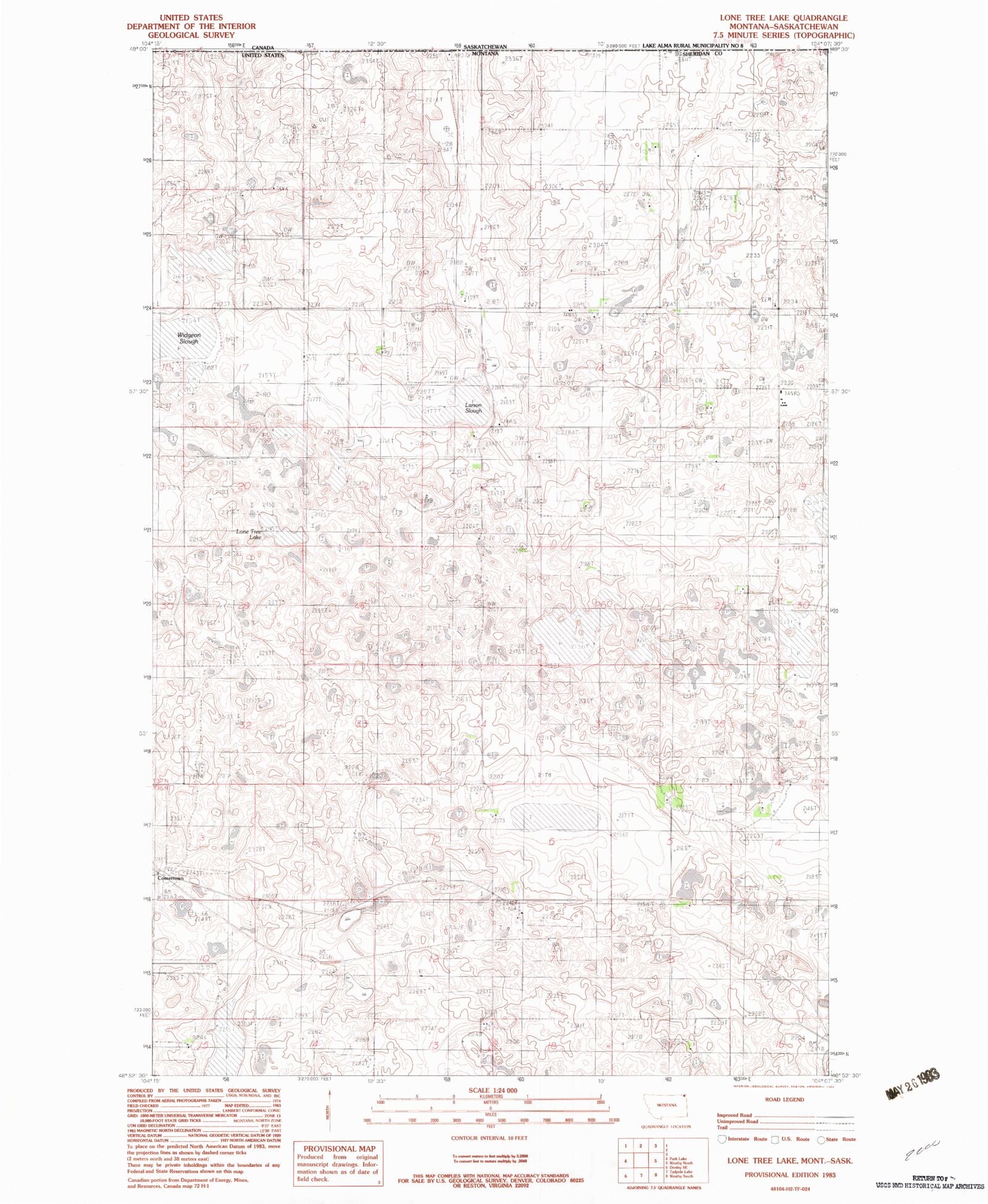 Classic USGS Lone Tree Lake Montana 7.5'x7.5' Topo Map – MyTopo Map Store
